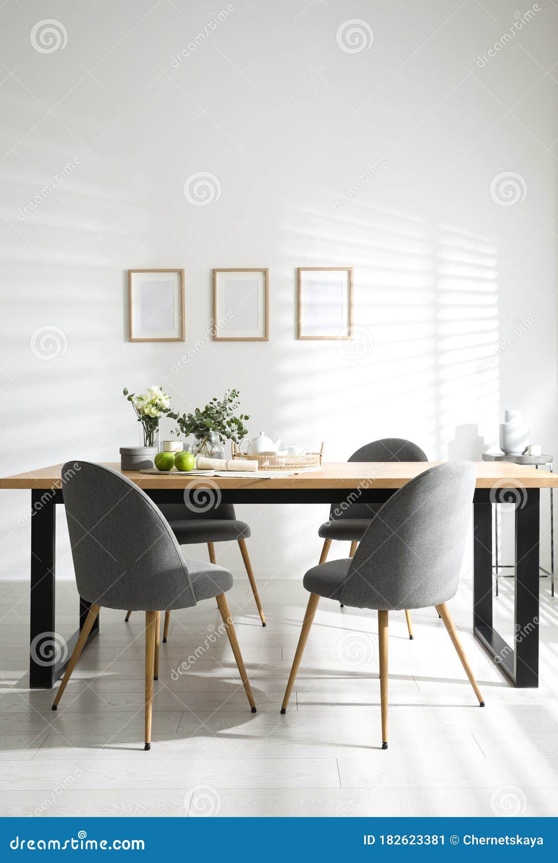 Room Interior with Table and Chairs. Idea for Design Stock Image ...
