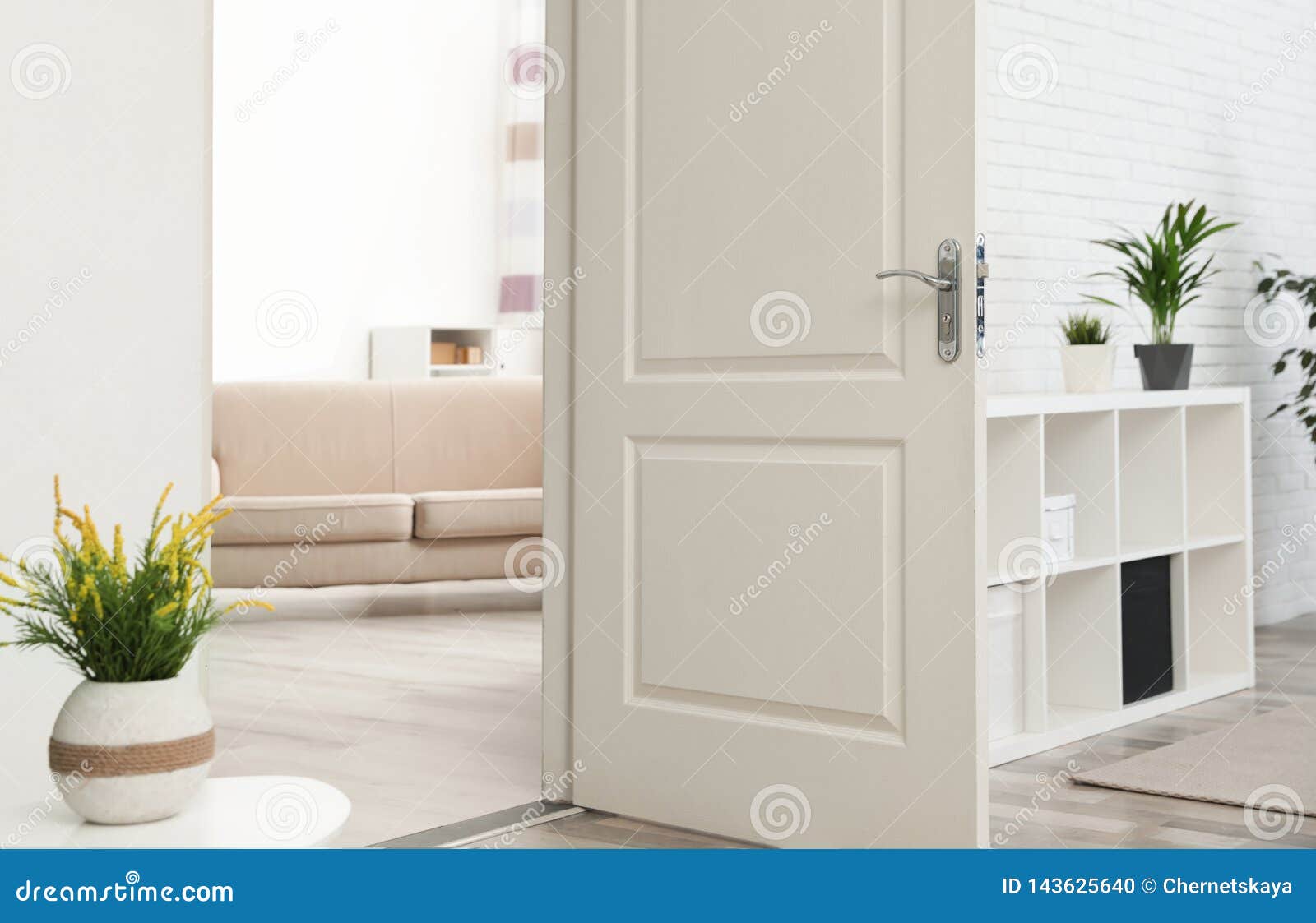 Room Interior, View through Open Door Stock Photo - Image of doorway ...