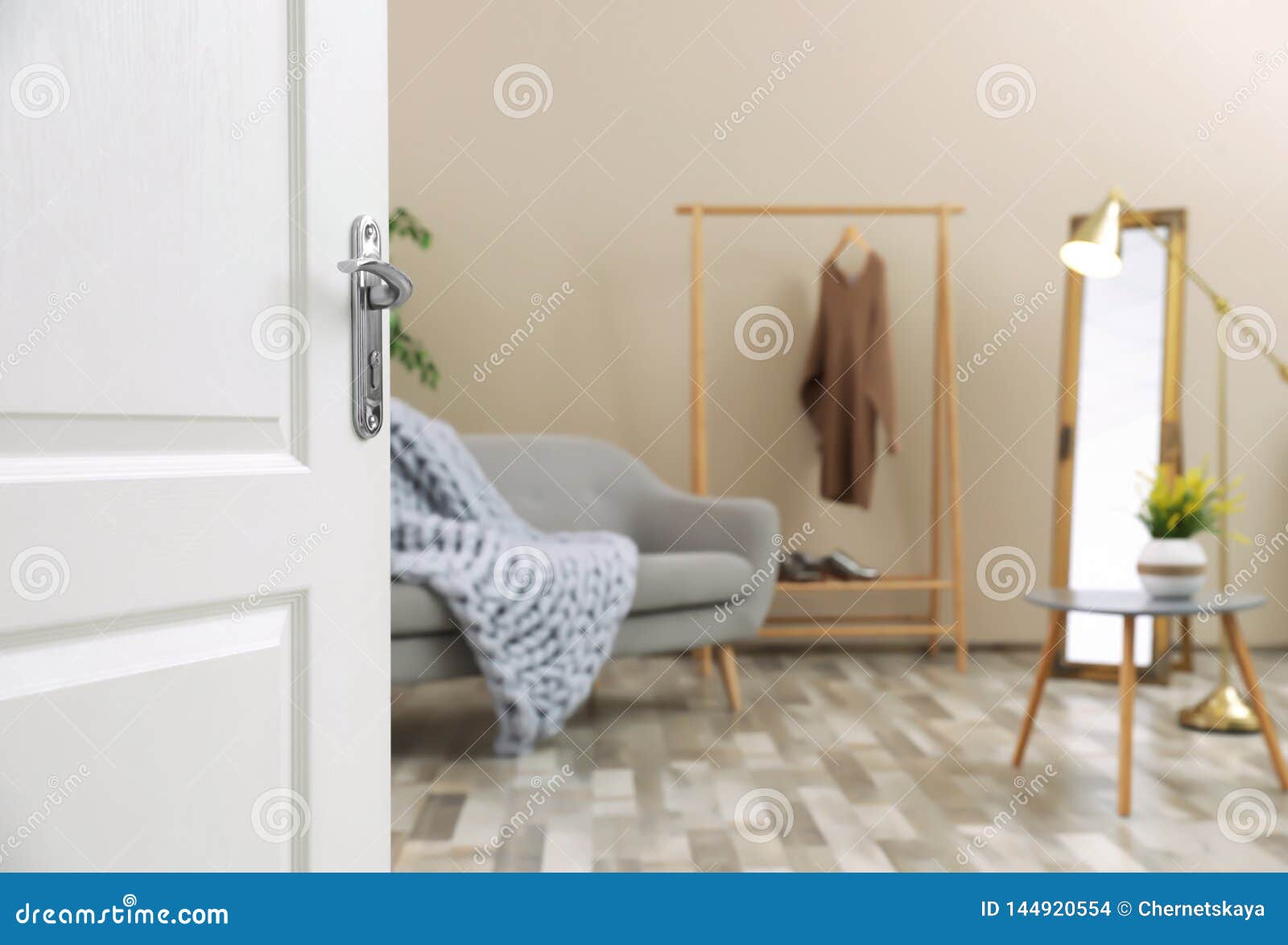 Stylish Room Interior, View through Stock Photo - Image of living ...