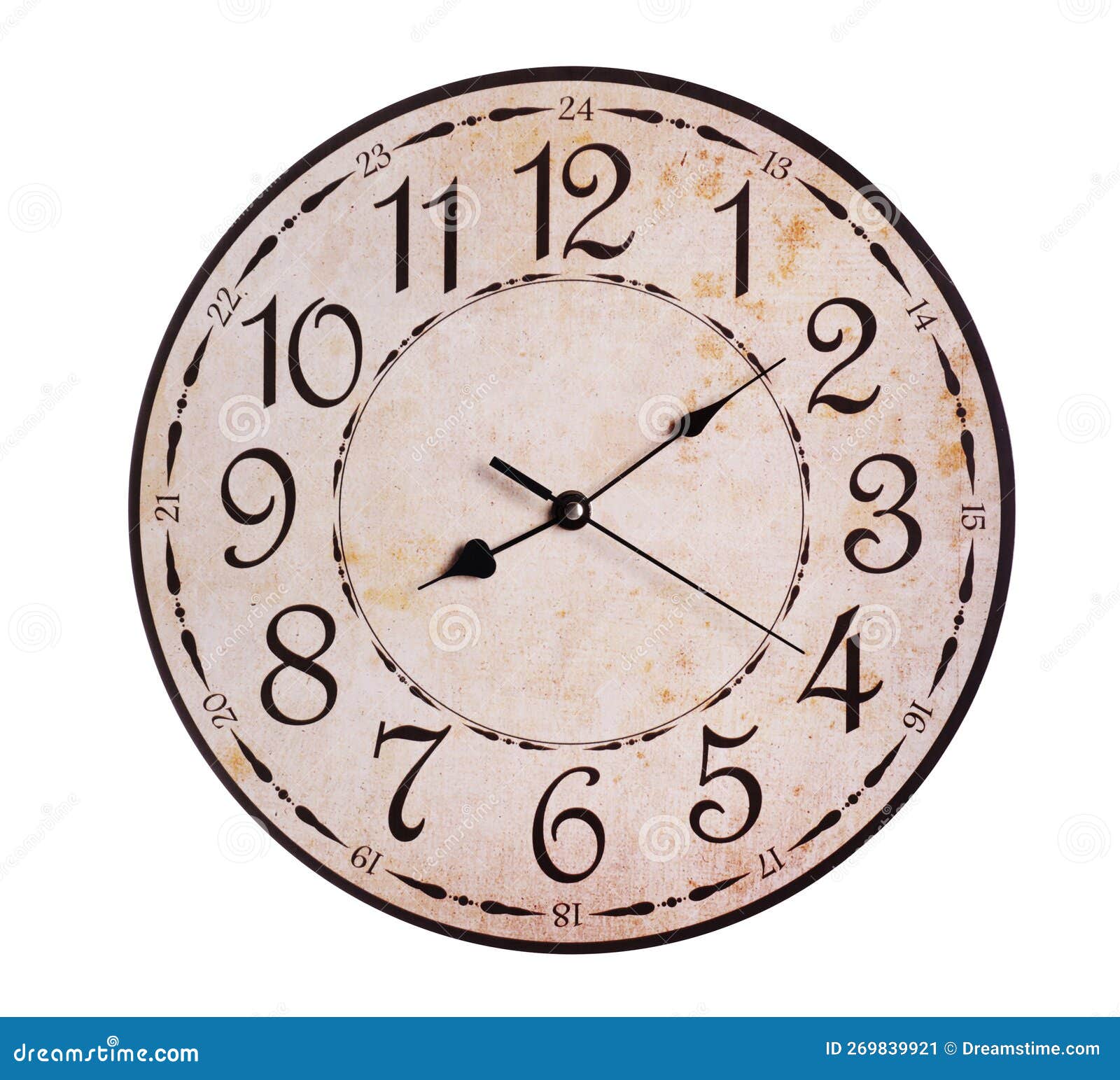 Stylish Round Clock Isolated on White. Interior Element Stock Image ...