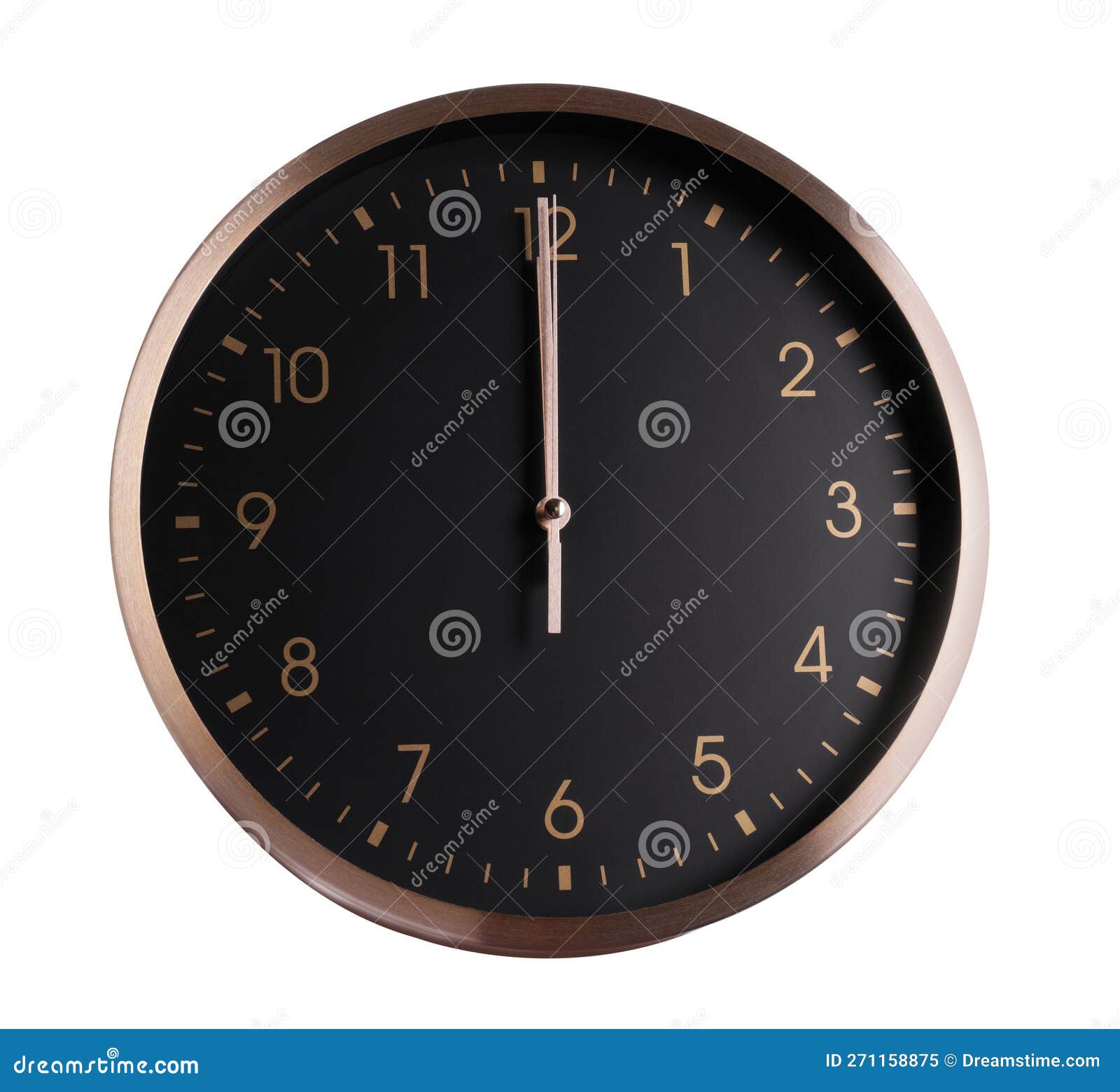 Stylish Round Clock Isolated on White. Interior Element Stock Image ...