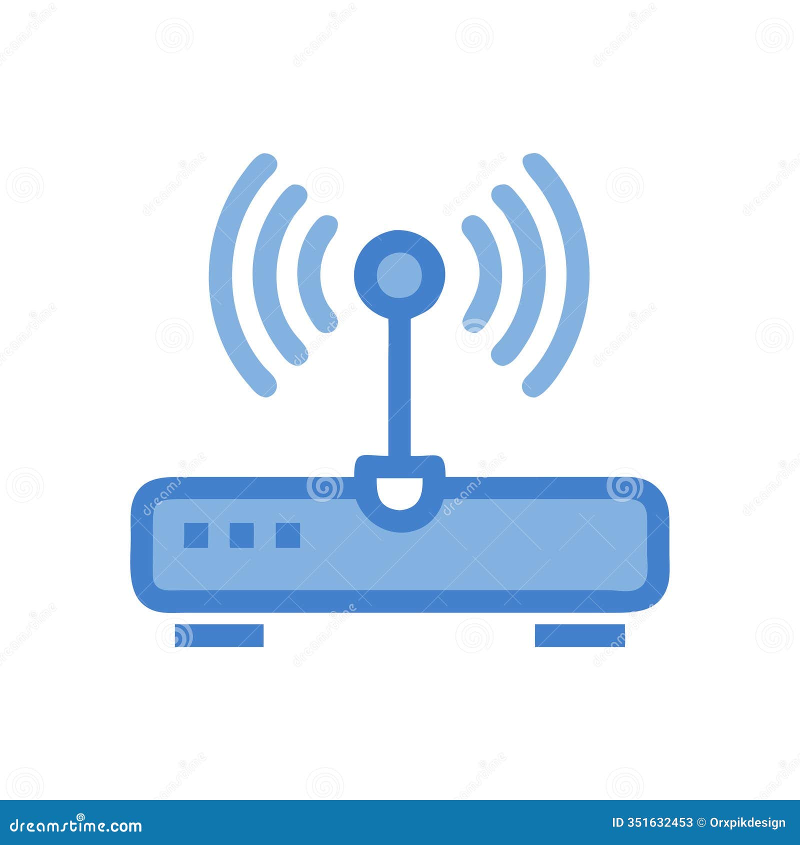 Router With Antennas And Ethernet Ports Vector Illustration ...