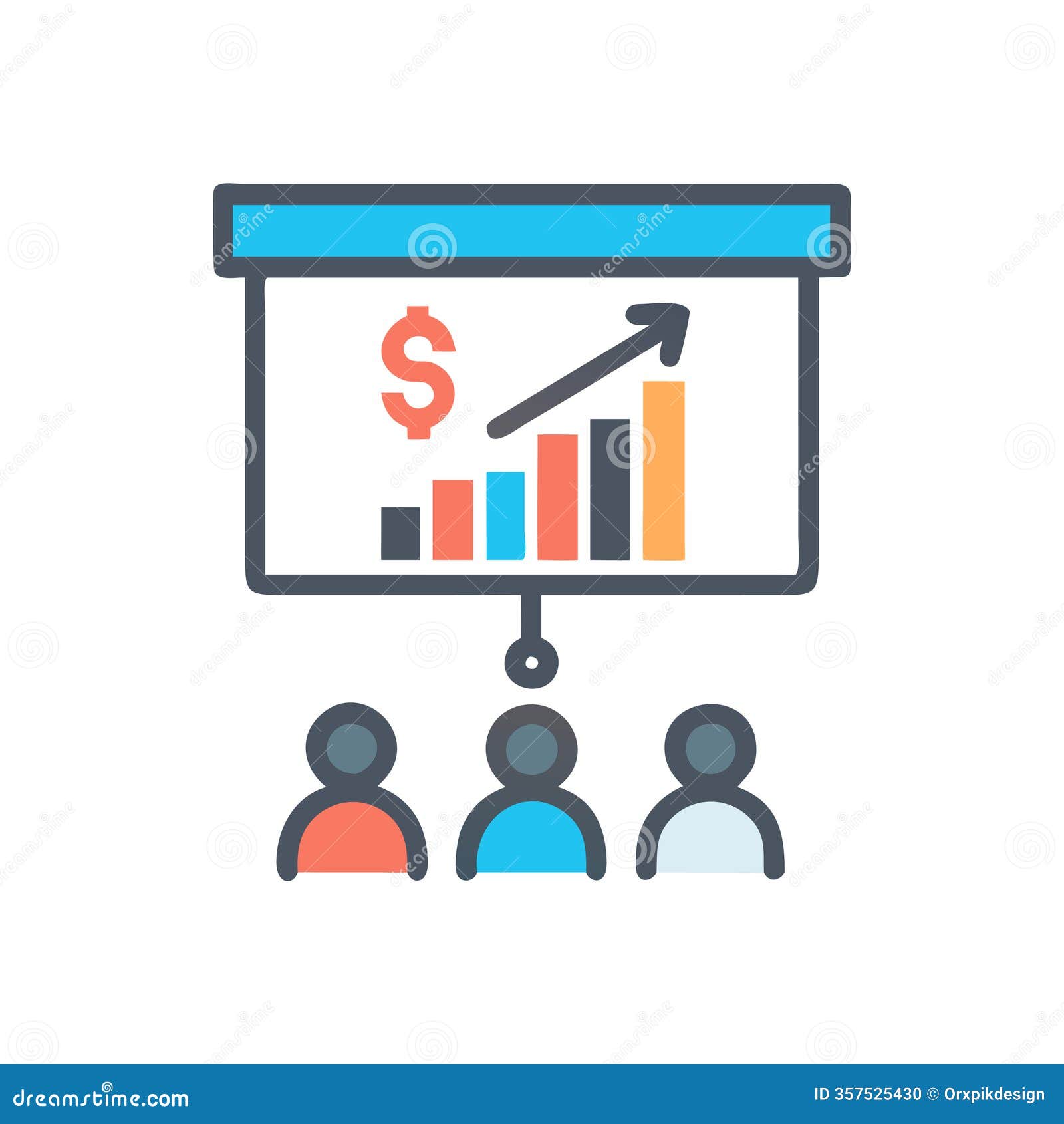 Stylish Sales Presentation Icon for Impact Stock Illustration ...