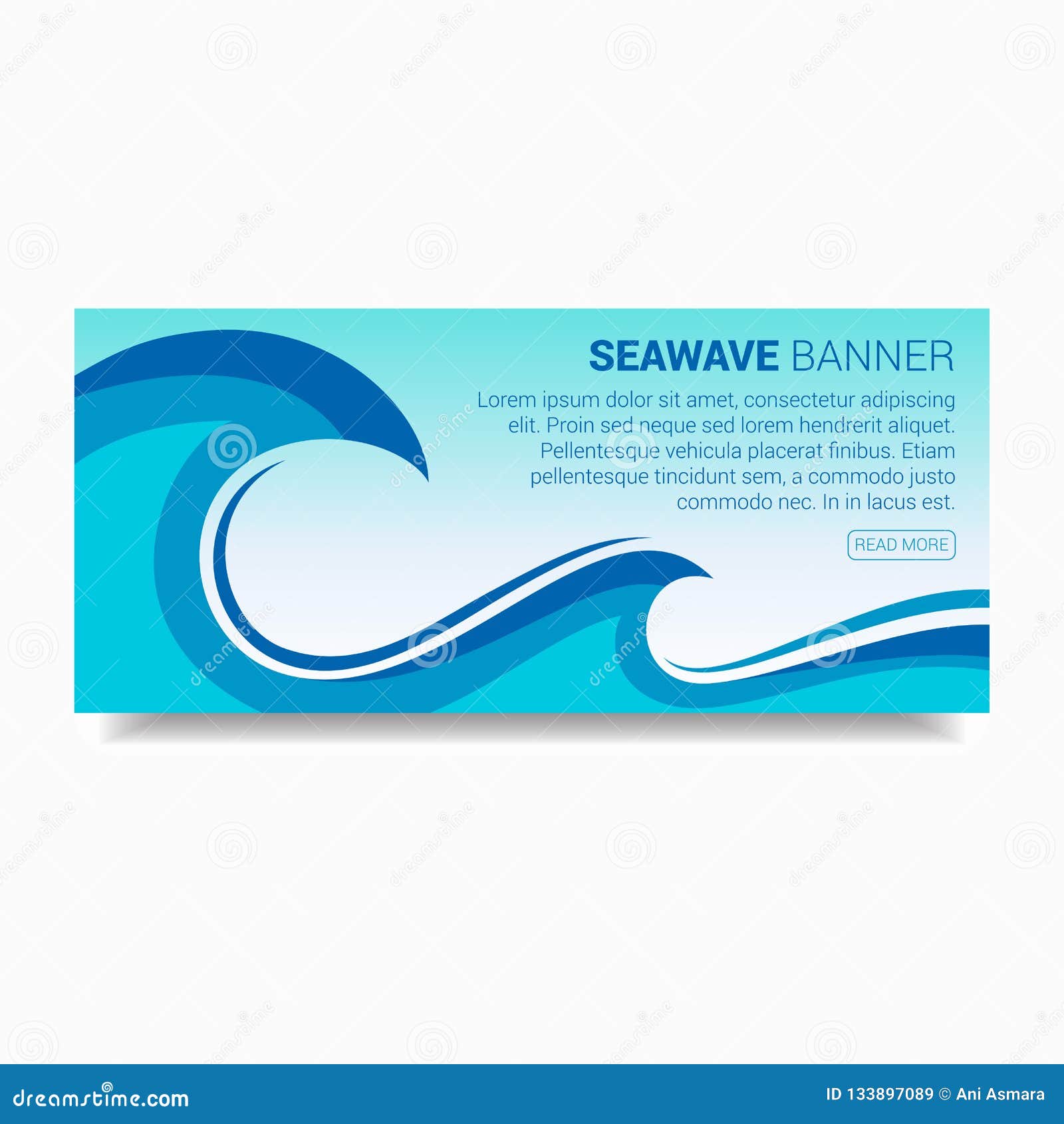 Stylish Sea Wave Banner stock vector. Illustration of vector - 133897089