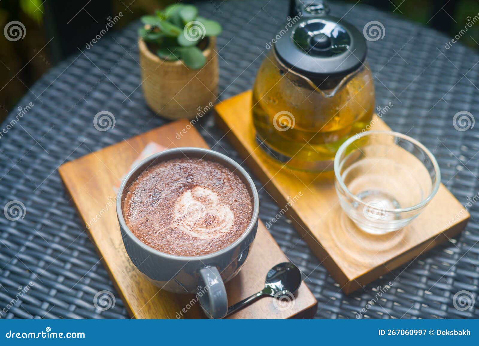 Stylish Served Hot Cups of Beverages at the Table Ready for Breakfast ...