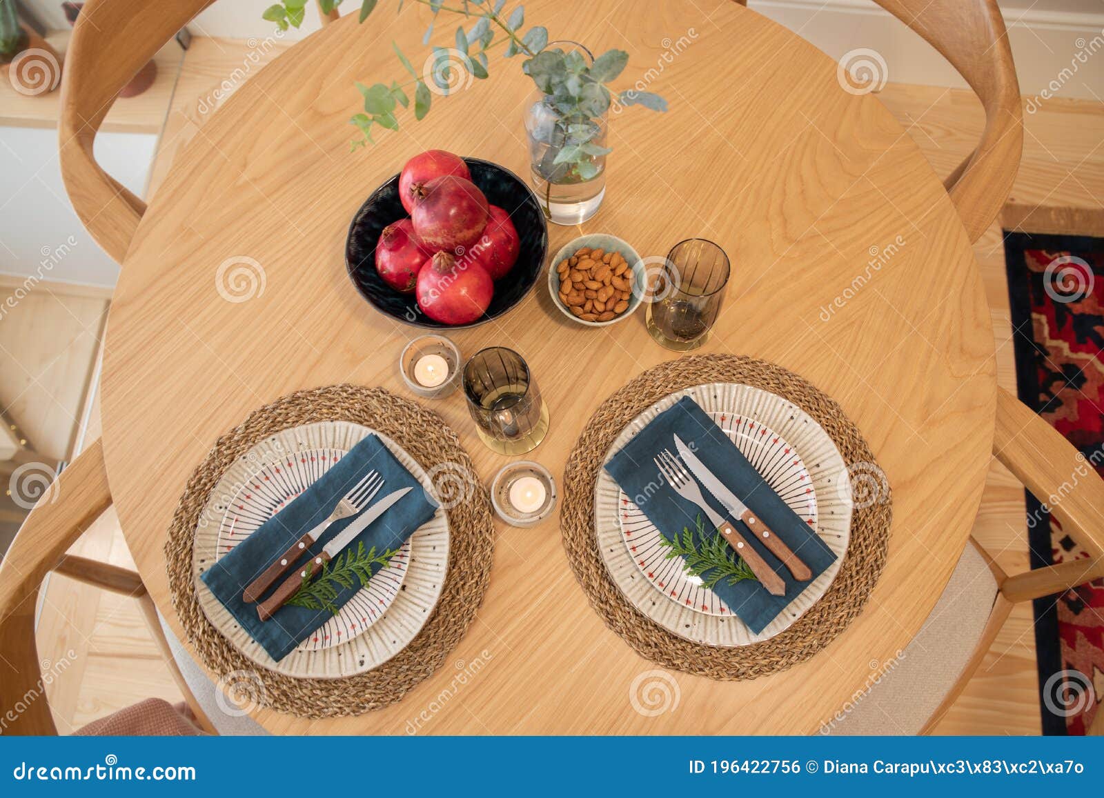Set table top views stock photo. Image of meal, pomegranate - 196422756