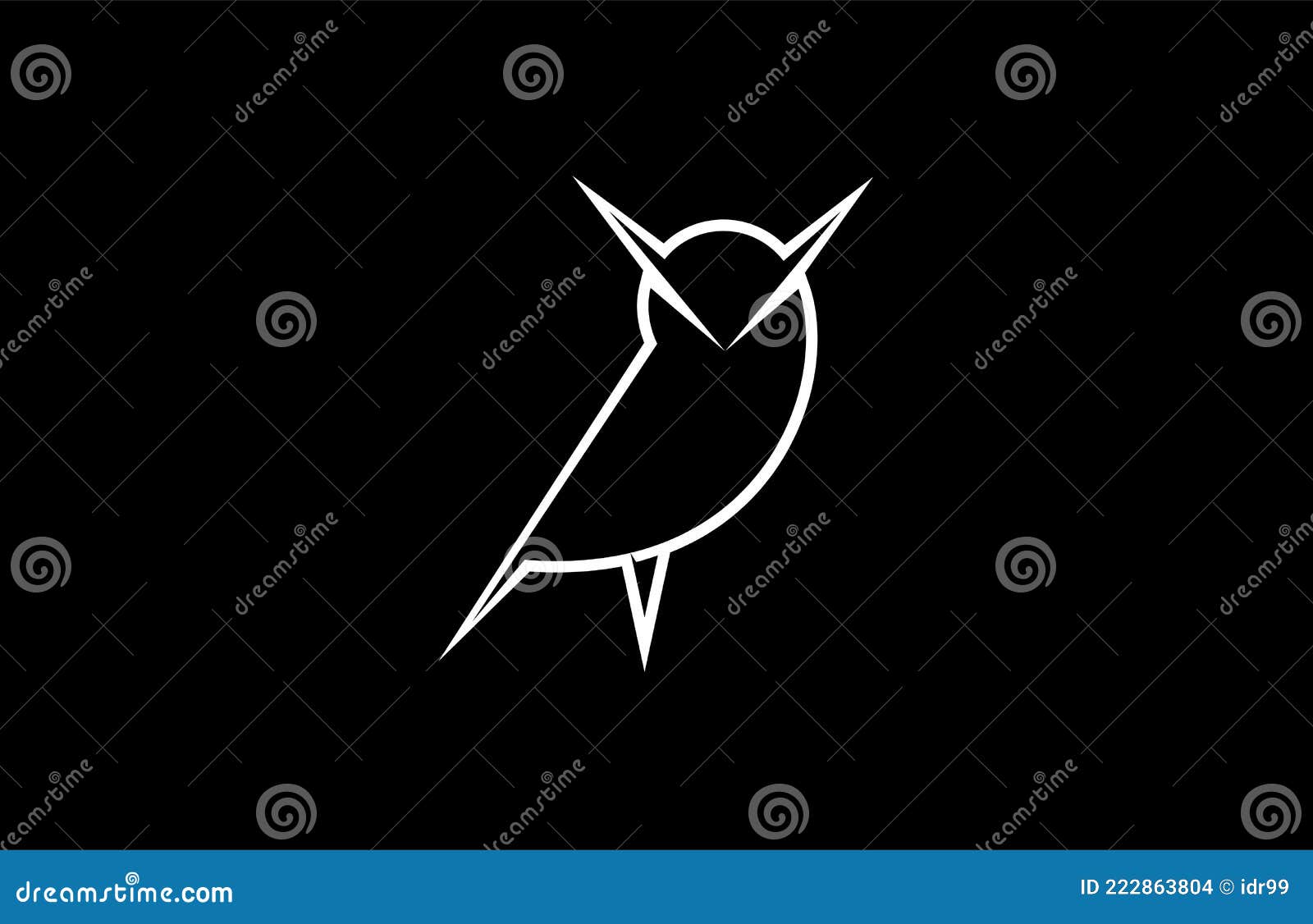 Stylish Sharp Owl Logo stock vector. Illustration of logo - 222863804