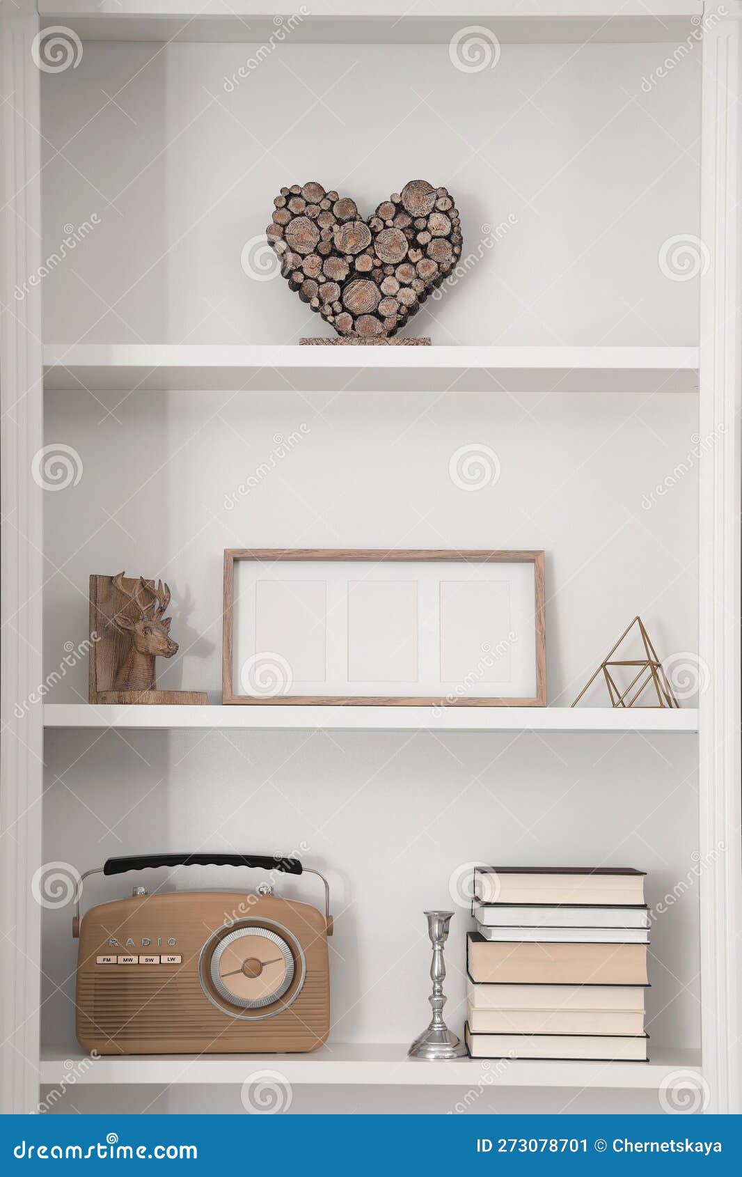 Stylish Shelves with Different Decor Elements. Interior Design Stock ...