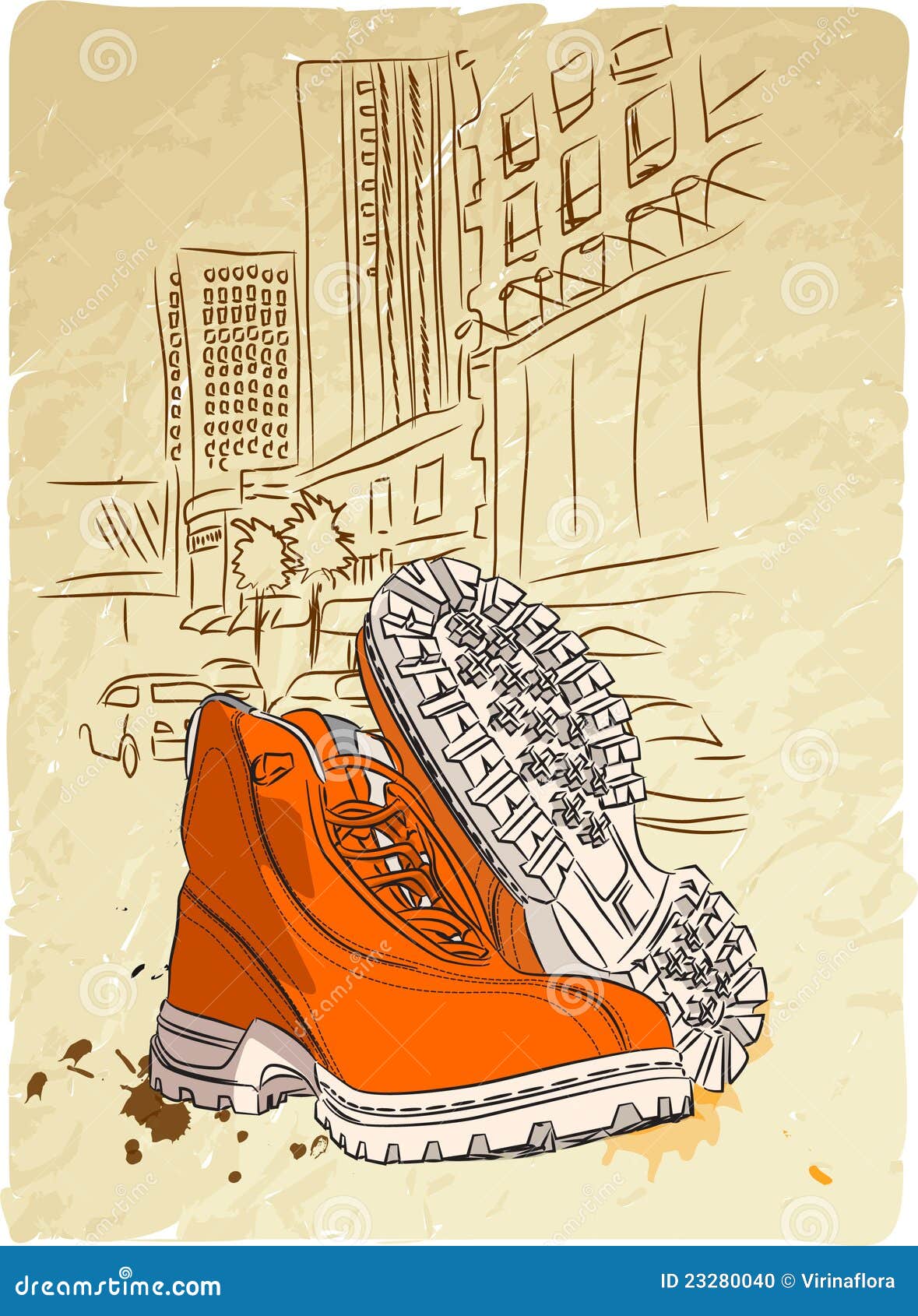 Stylish Shoes at an Abstract Urban,vector Stock Vector - Illustration ...