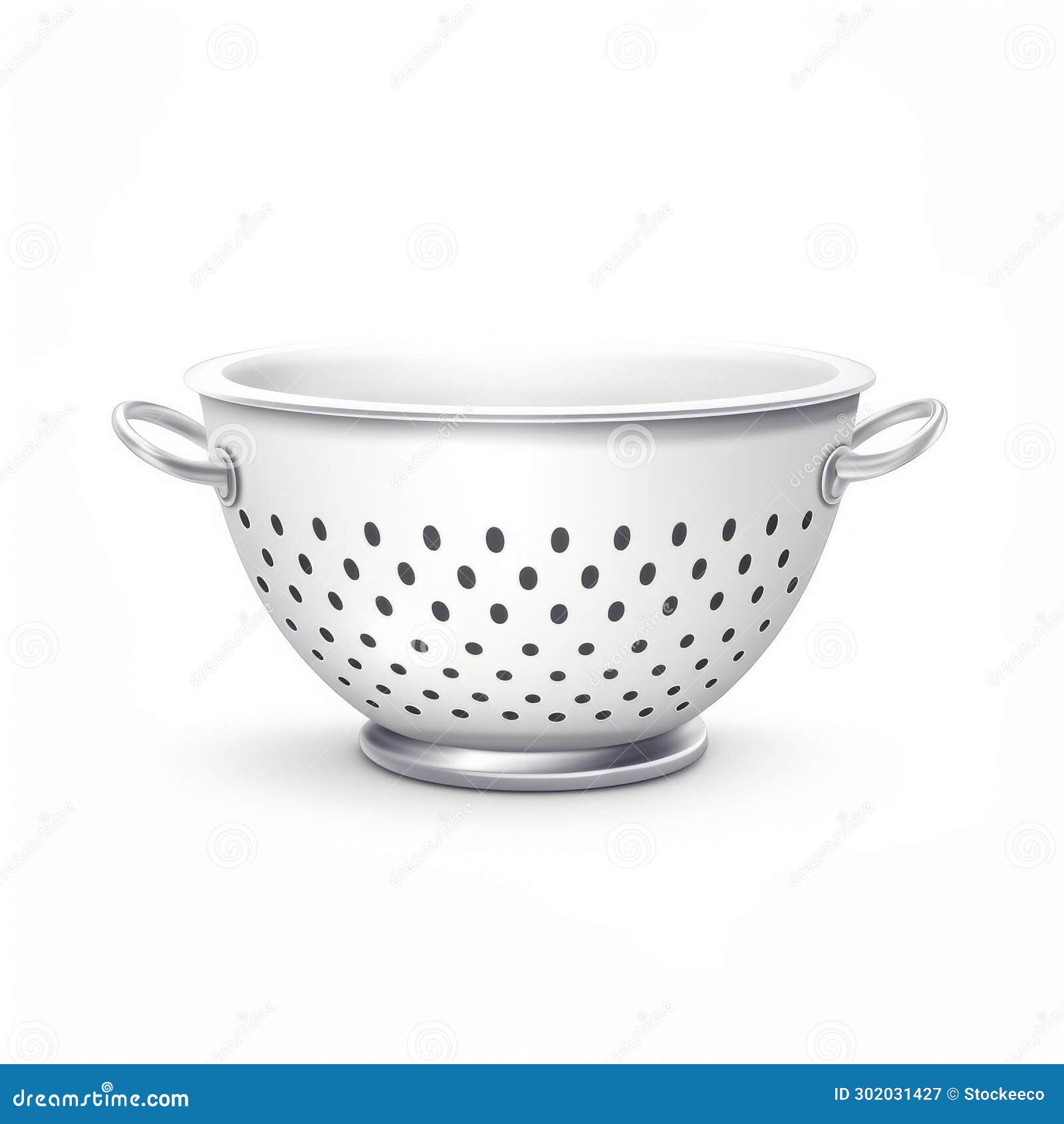 Stylish Silver Colander: Realistic yet Stylized Kitchen Essential Stock ...