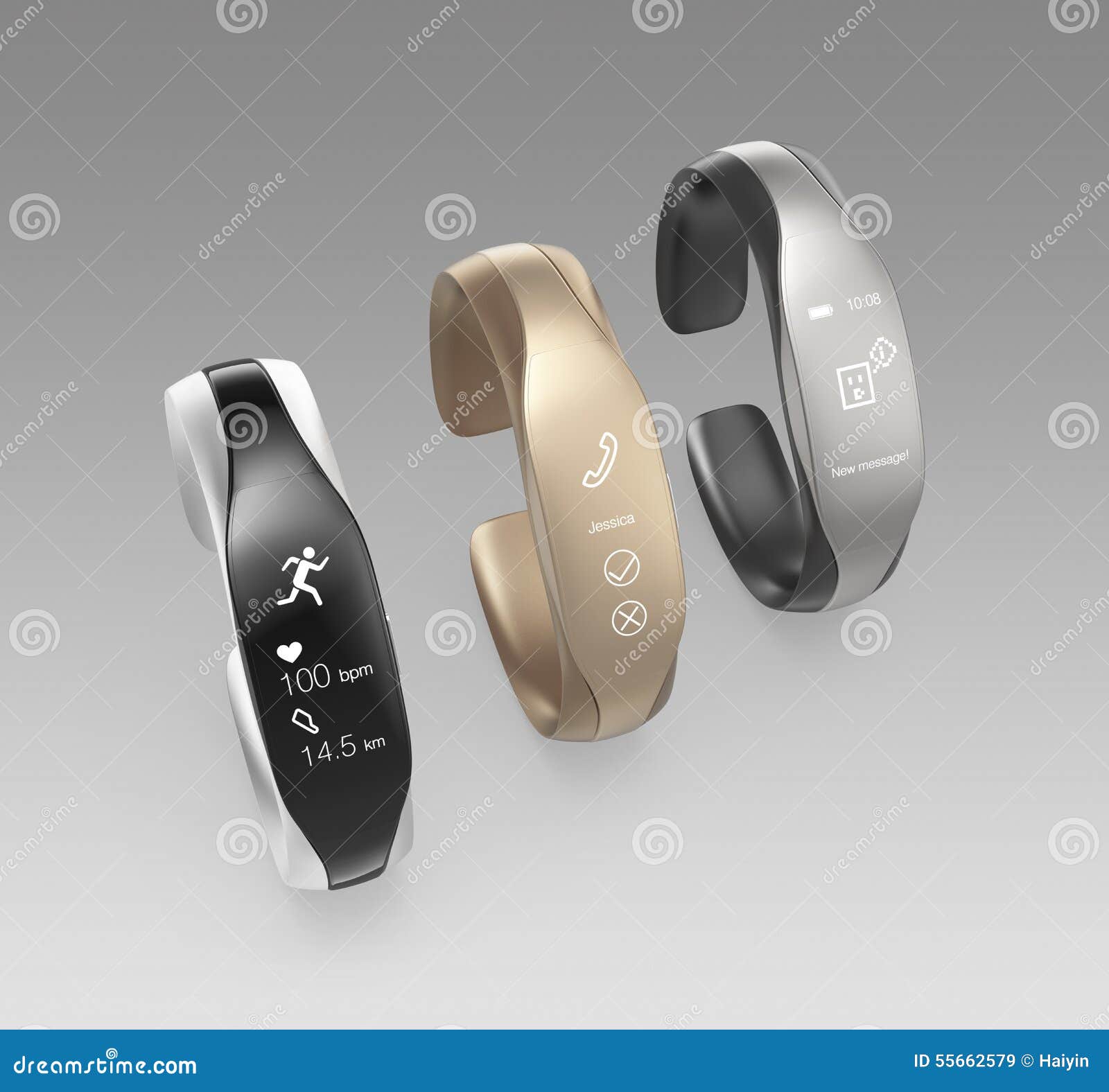 Stylish Smart Bands Isolated On White Background. Original Design ...