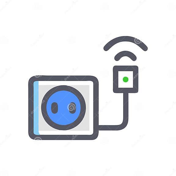 Stylish Smart Plug Icon stock illustration. Illustration of solution ...
