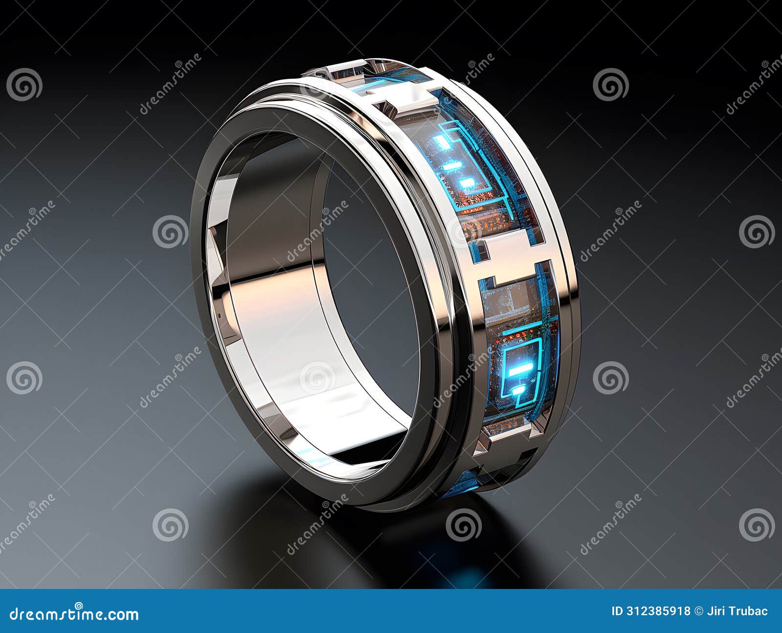 A Stylish Smart Ring Equipped with an Electronic Circuit Stock Photo ...