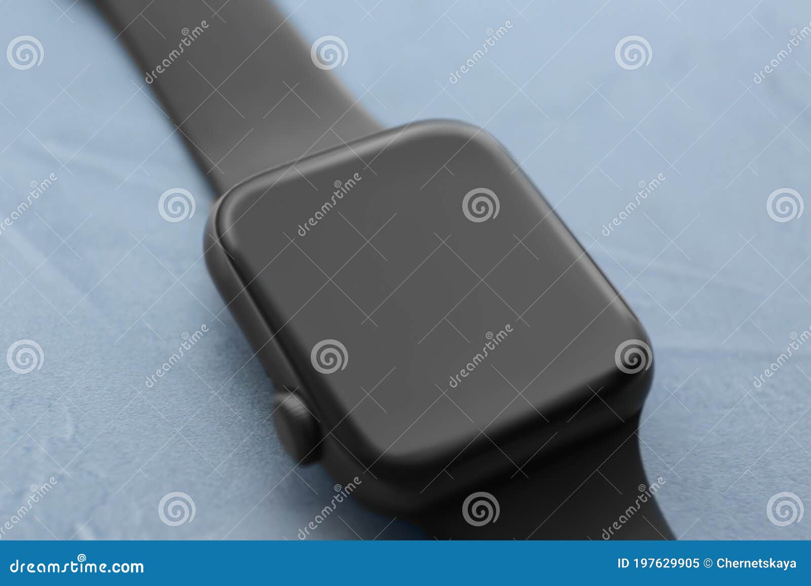 Stylish Smart Watch on Grey Stone Table, Closeup Stock Image - Image of ...