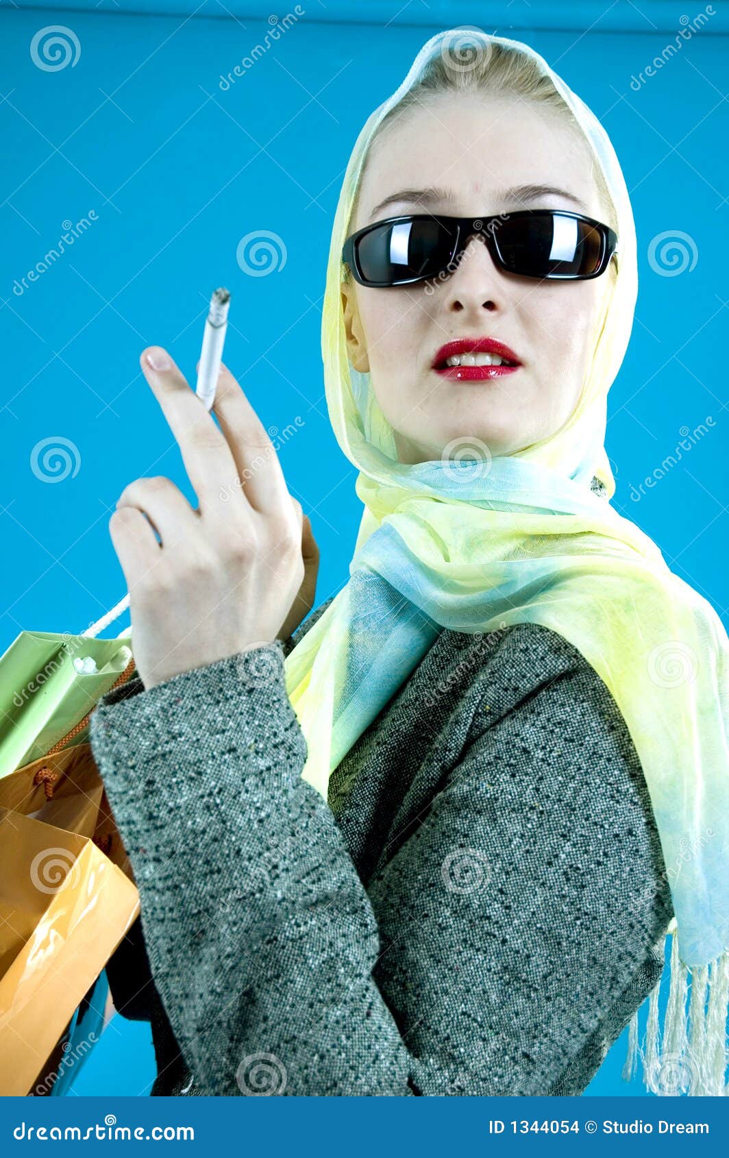 Stylish smoker stock photo. Image of hold, model, condescending - 1344054