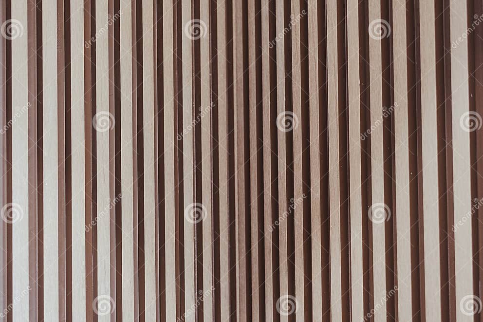 Stylish Solid Wooden Battens Wall Stock Image - Image of panel ...