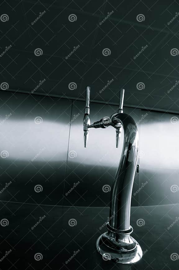 Stylish Spigot in Modern Bar Environment Stock Image - Image of metal ...