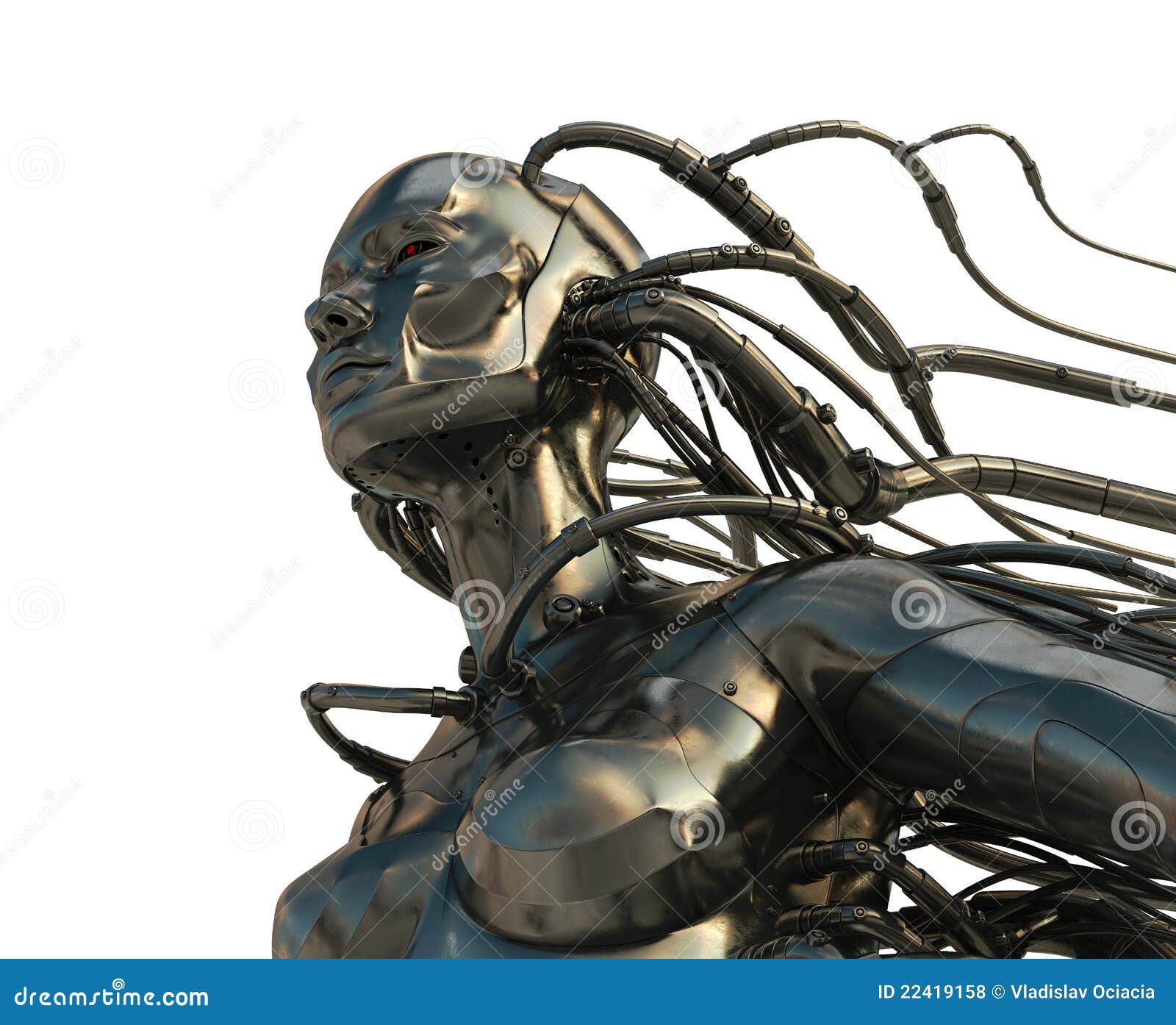 Stylish steel cyborg stock illustration. Illustration of futuristic ...