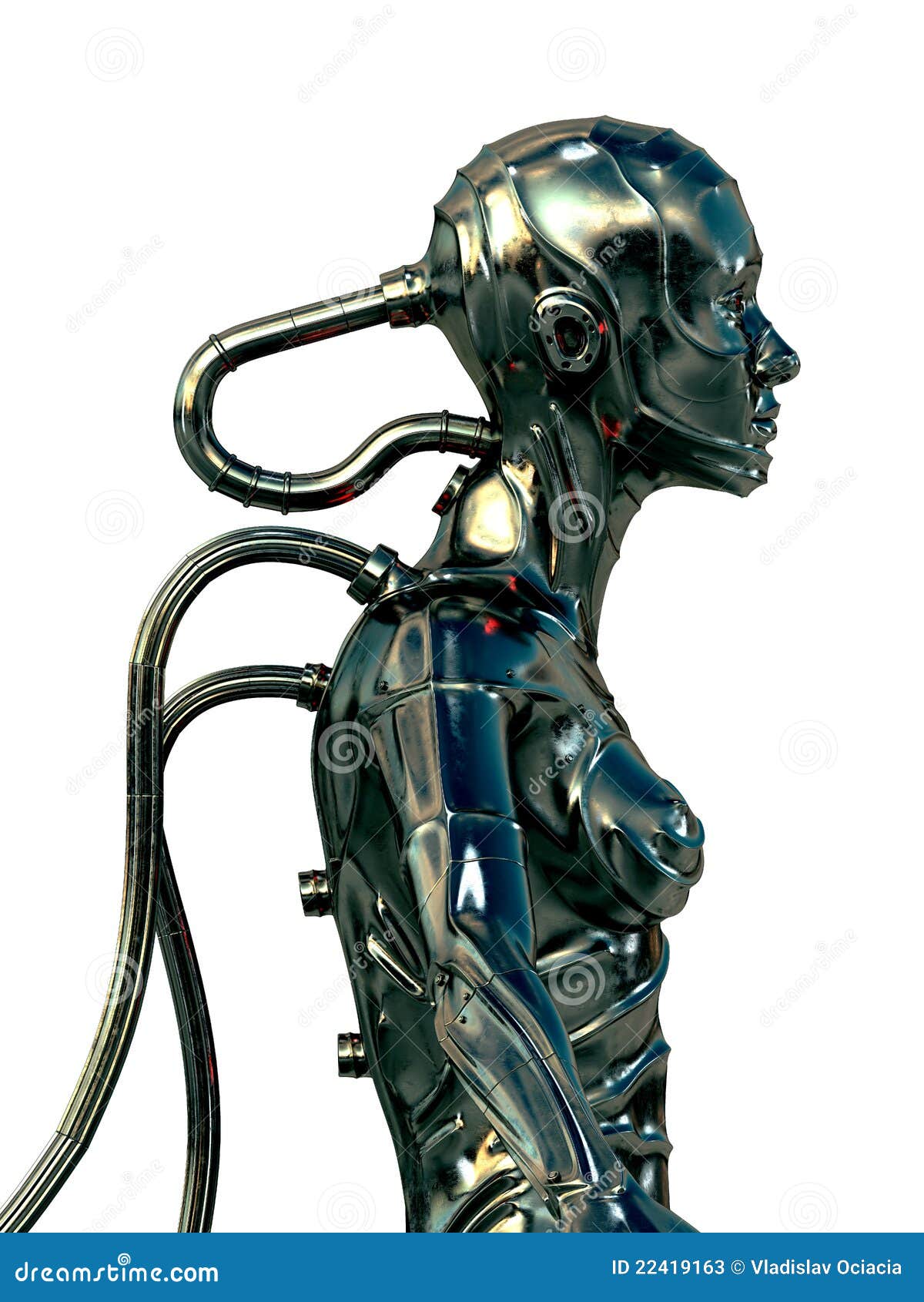 Stylish steel cyborg stock illustration. Illustration of development ...