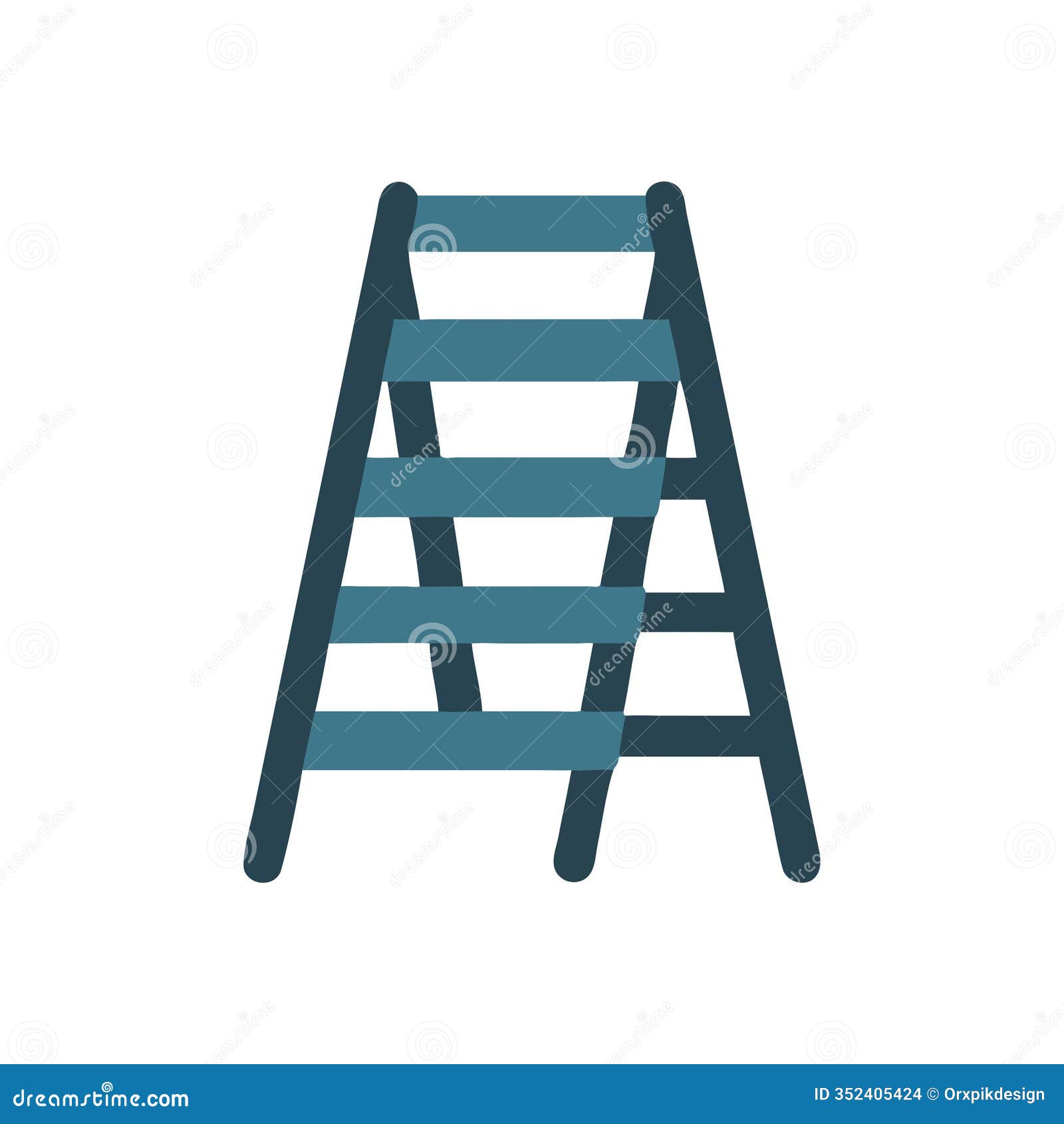 Stylish Step Ladder Design for Modern Homes Stock Illustration ...