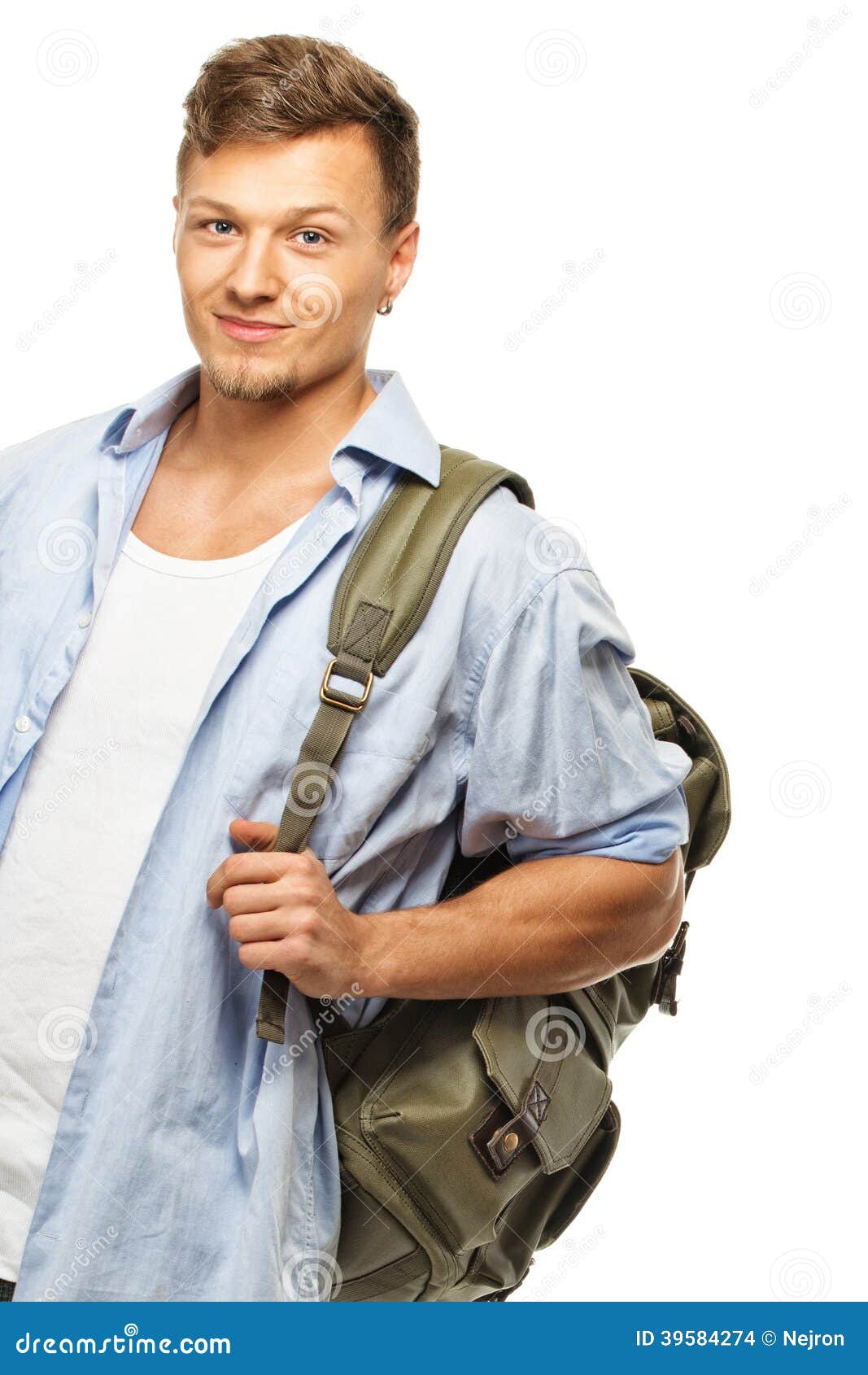Stylish Student with Backpack Stock Photo - Image of clothing, human ...