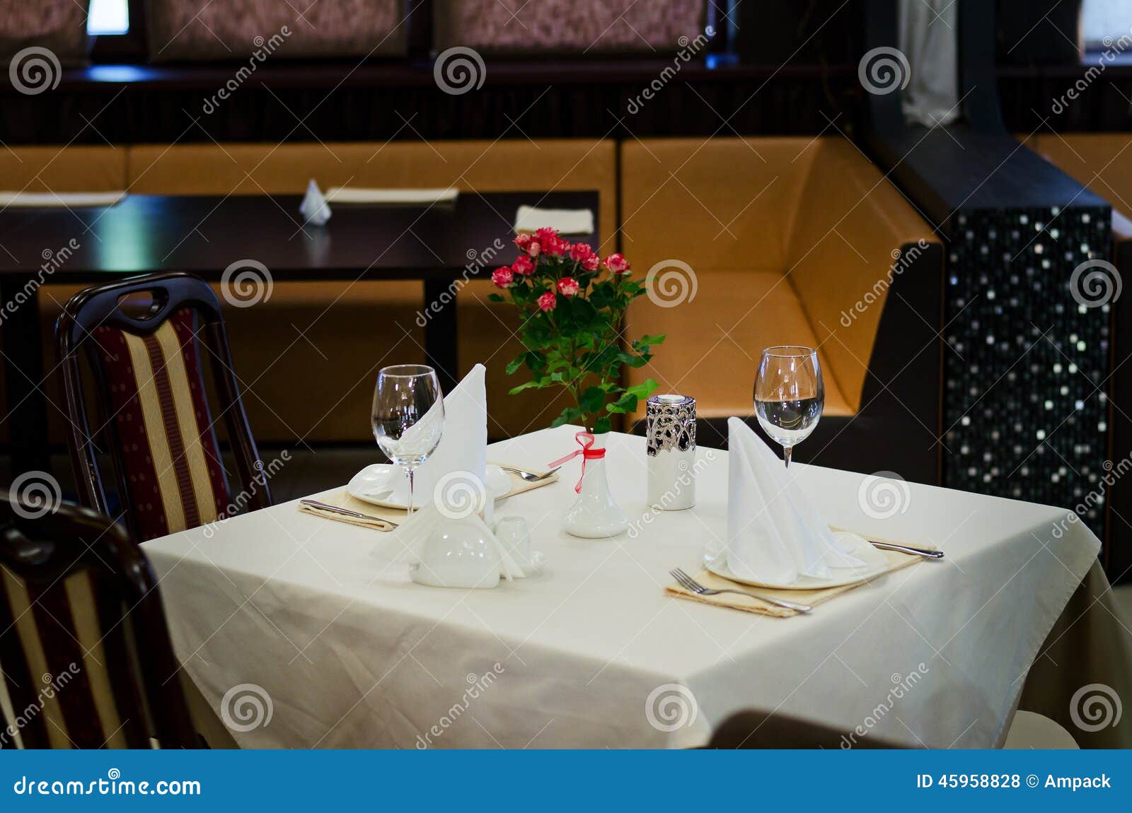 Stylish Table Setting at Restaurant Stock Photo - Image of interior ...