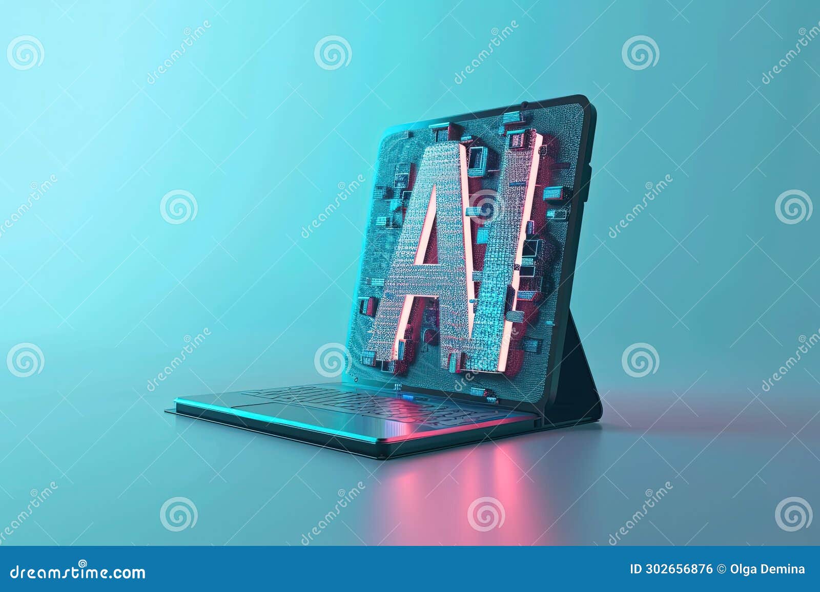 Stylish Tablet with AI Lettering, Aesthetic and Functional Essence of ...