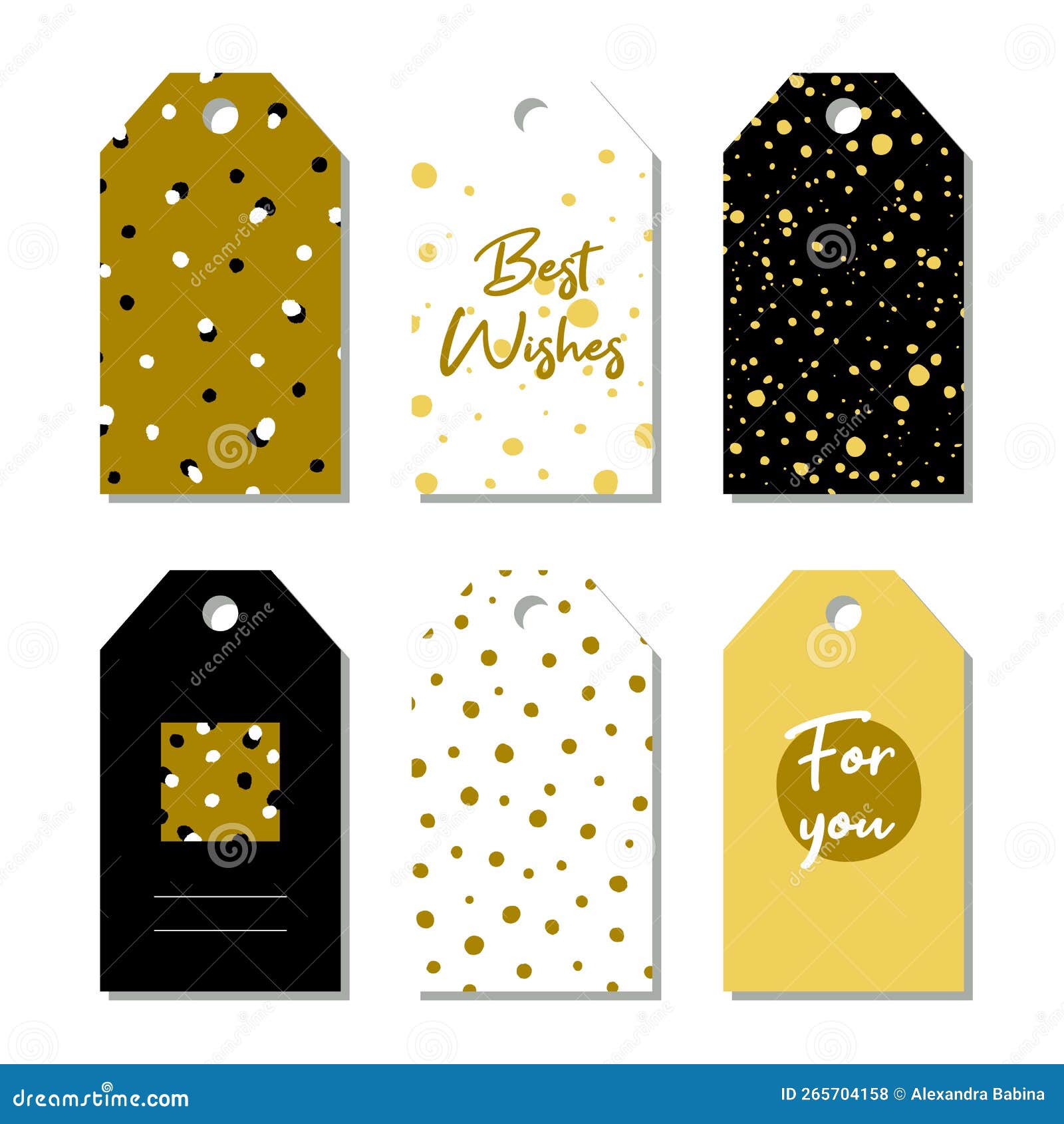 Stylish Tag Set with Polka Dot, Drop, Spot. Stock Vector - Illustration ...