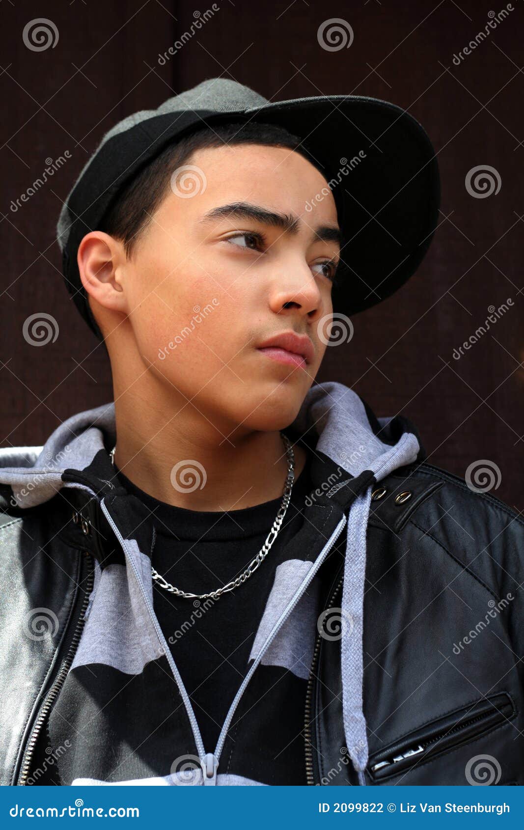 Stylish Teen Boy stock photo. Image of dark, leather, youth - 2099822