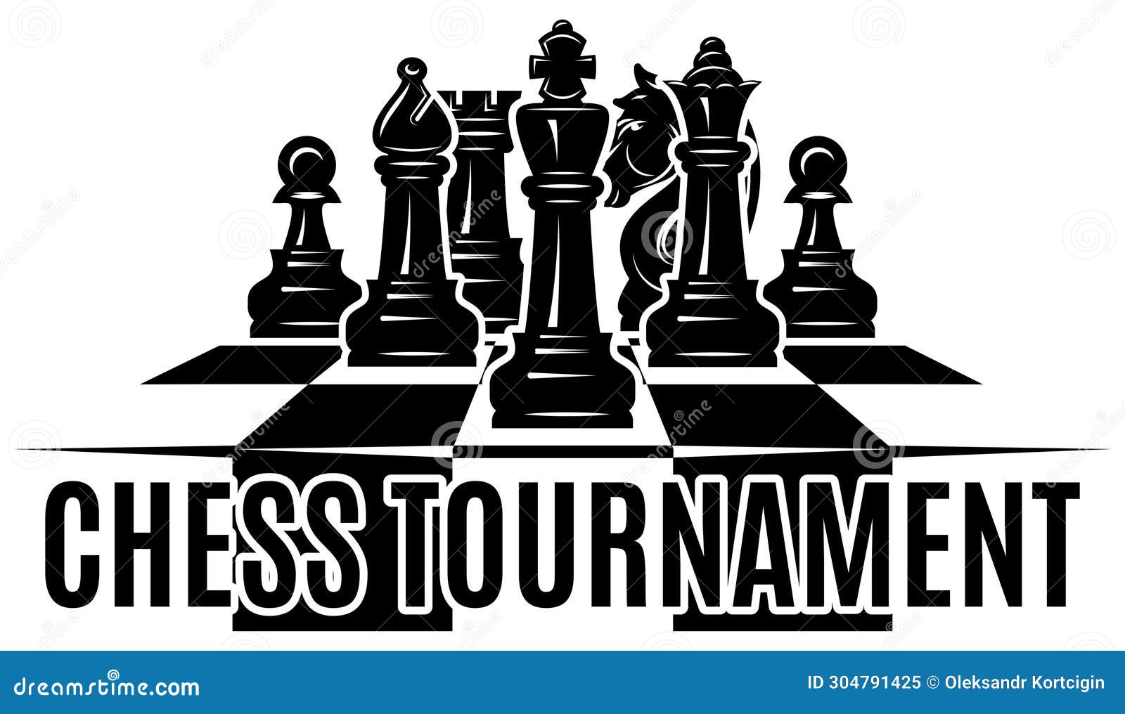 Stylish Template for Design from Chess Placed on a Board. Set of ...