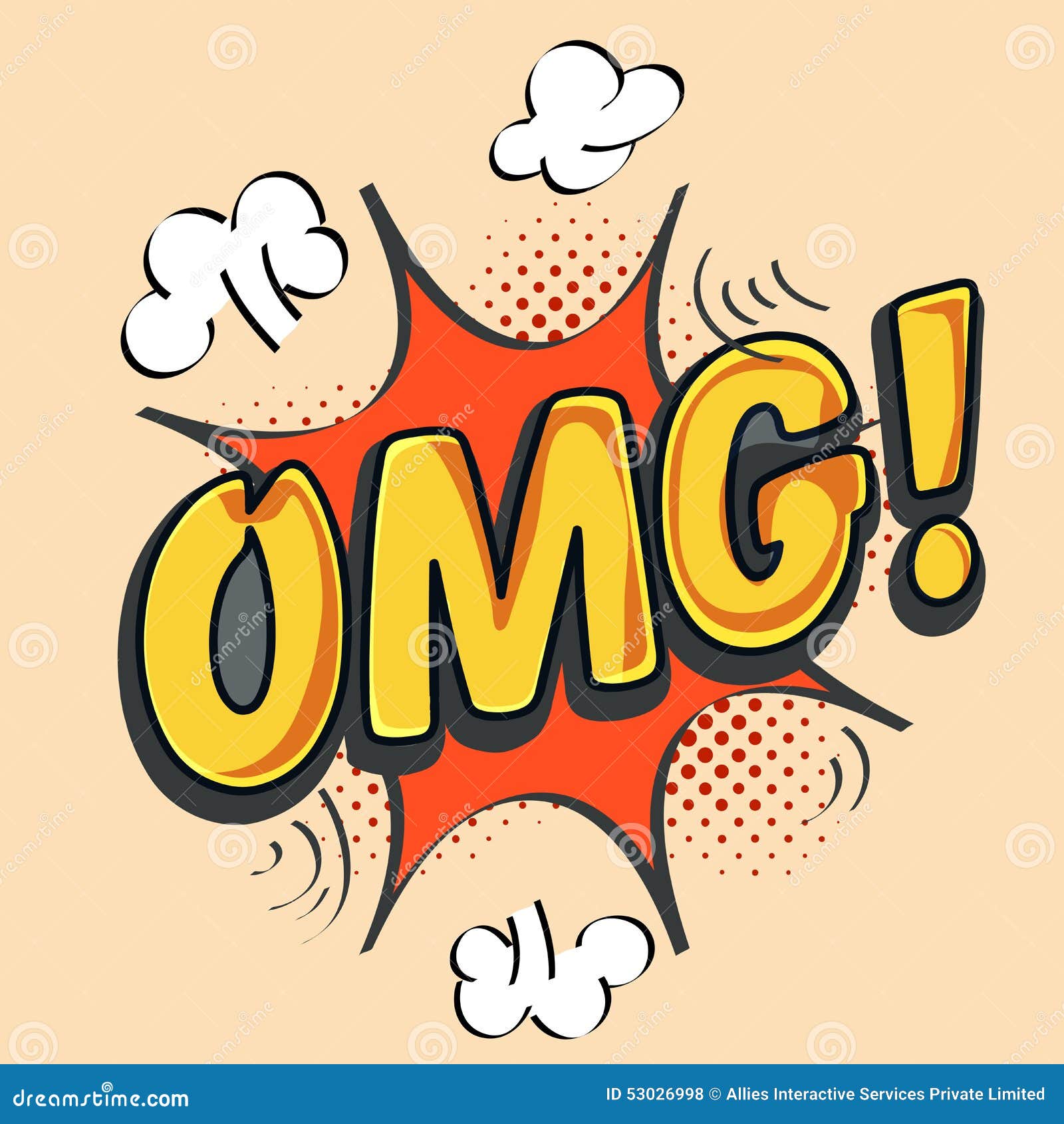 Stylish Text Omg on Pop Art Explosion. Stock Illustration ...