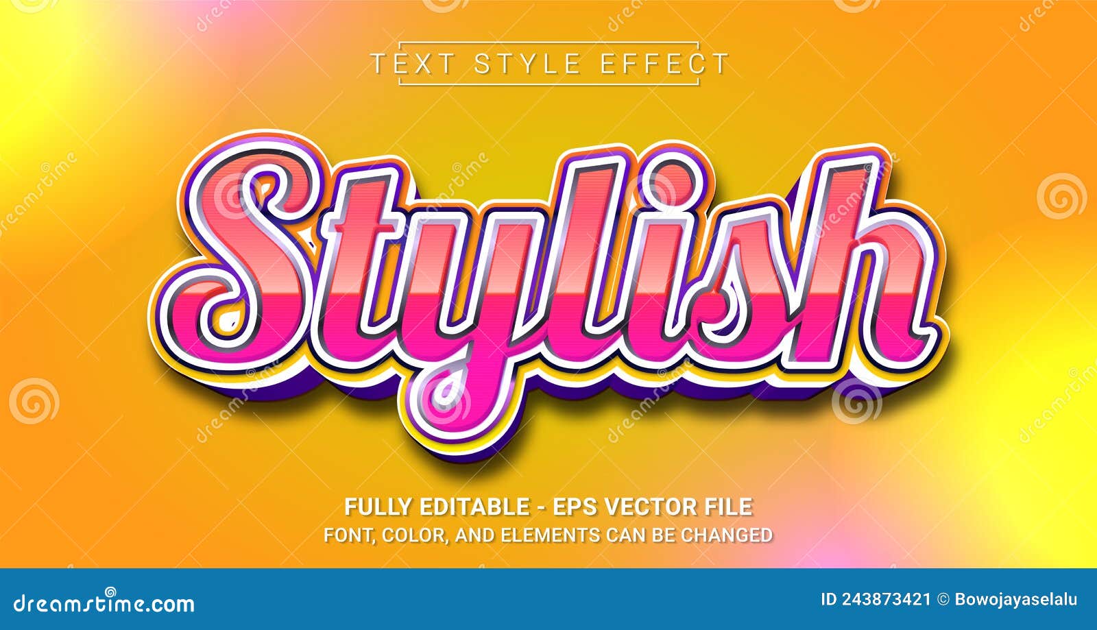Stylish Text Style Effect. Editable Graphic Text Template Stock Vector ...