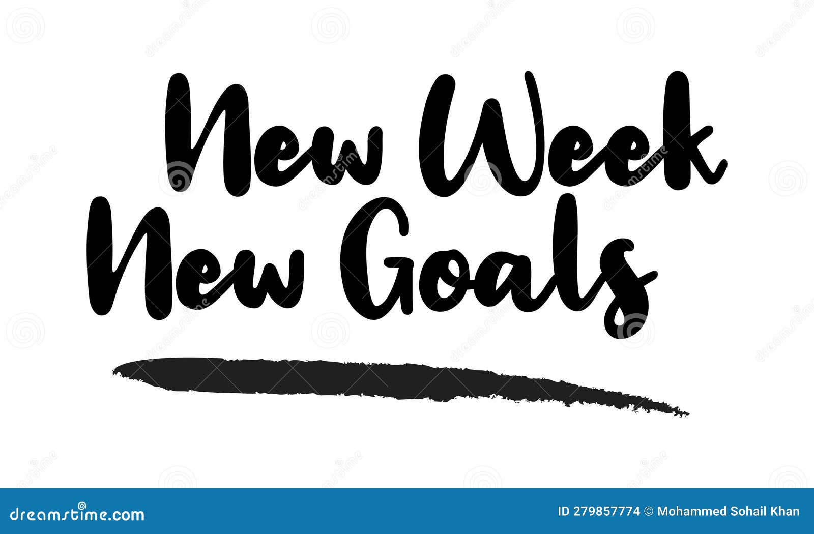 New Week New Goals Stylish Text Typography Lettering Phrase Vector ...
