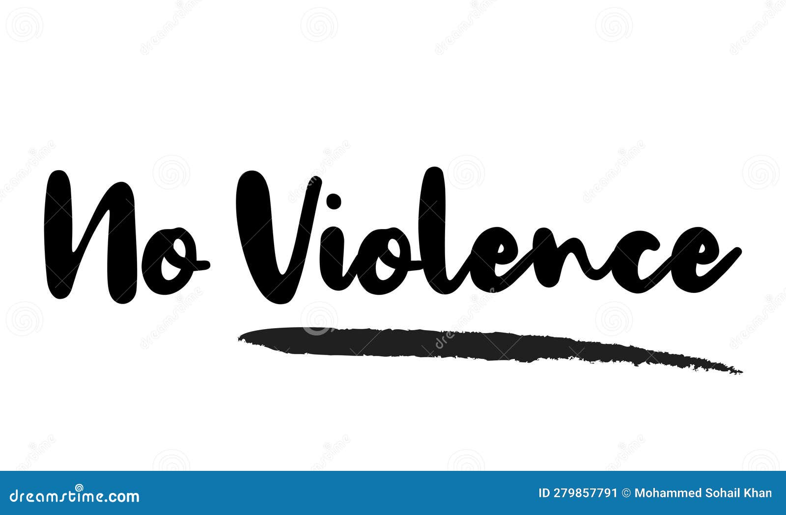 No Violence Stylish Text Typography Lettering Phrase Vector Design ...