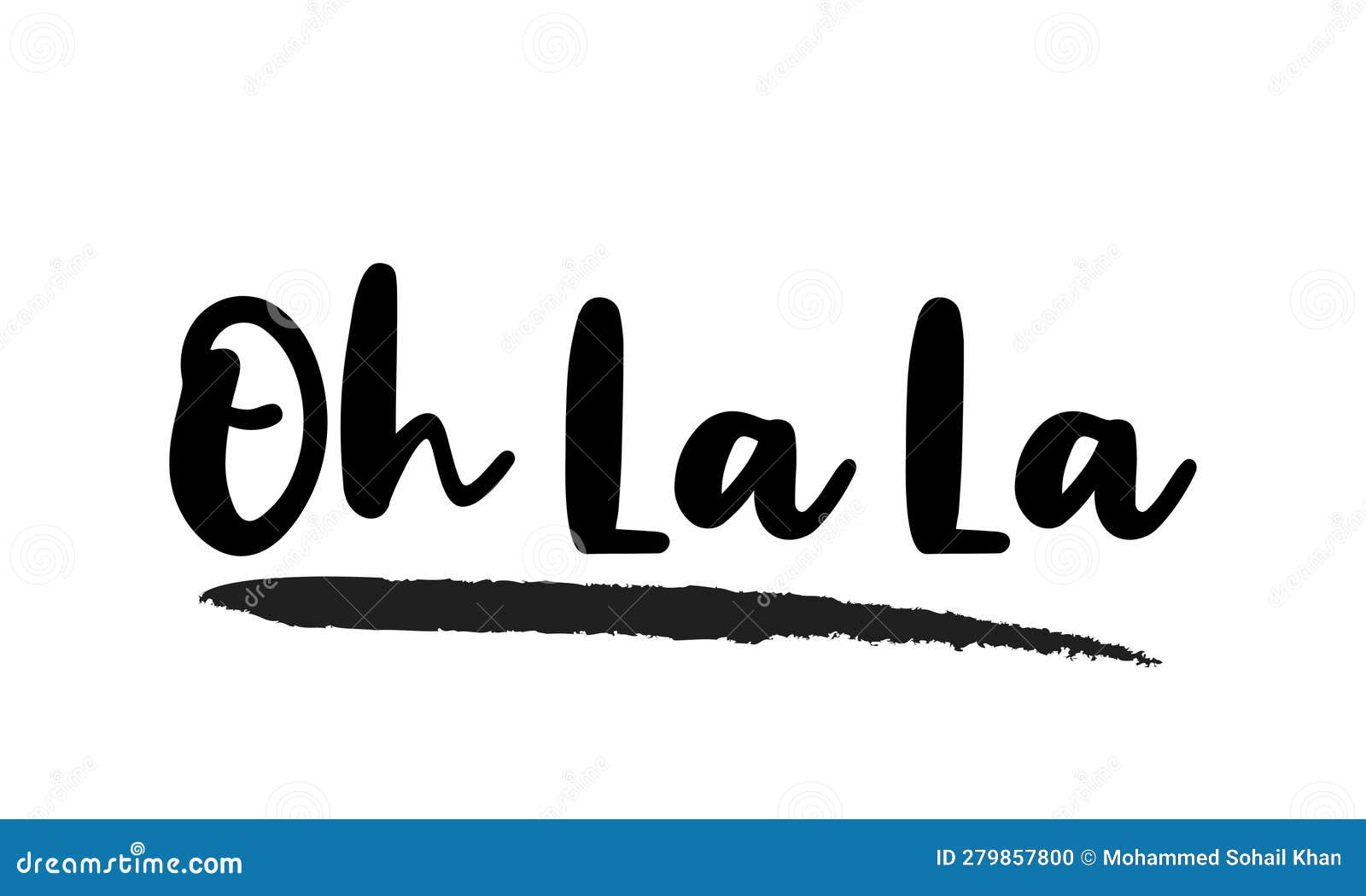 Oh La La Stylish Text Typography Lettering Phrase Vector Design Stock ...