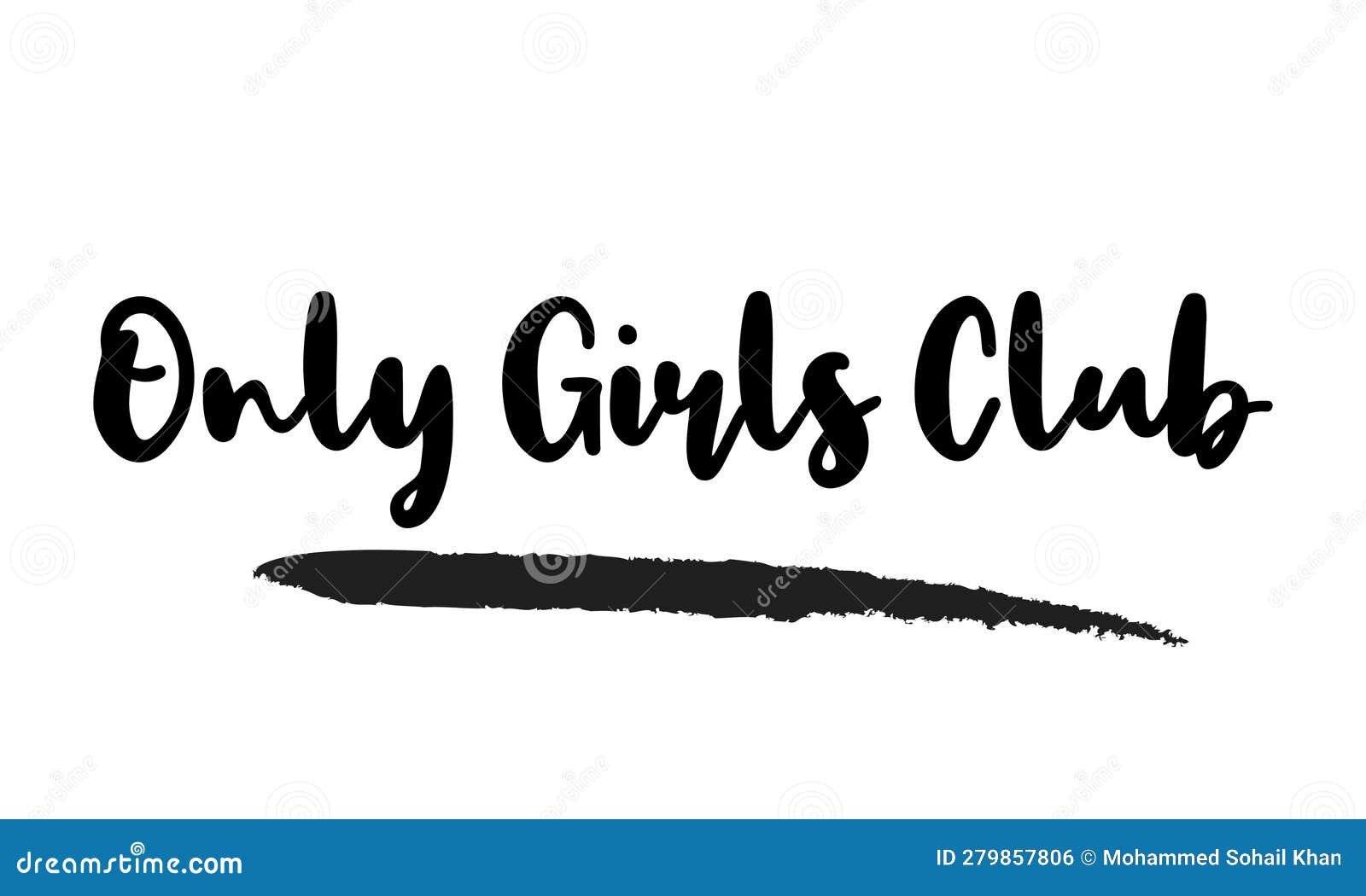 Only Girls Club Stylish Text Typography Lettering Phrase Vector Design ...