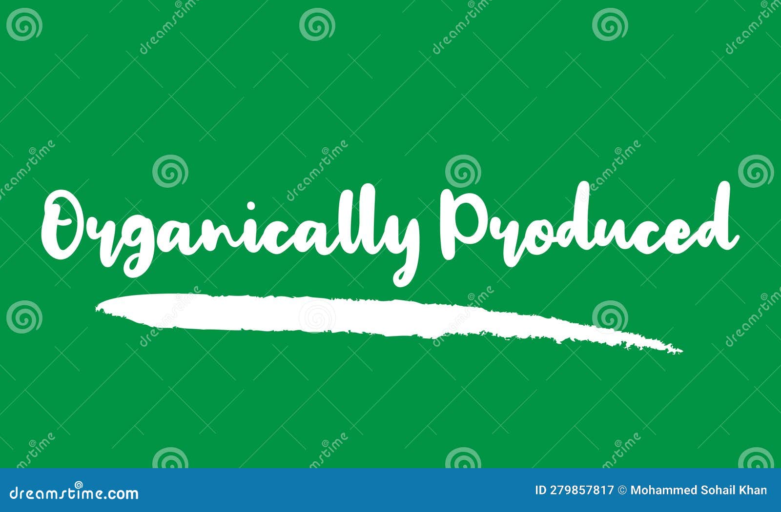 Organically Produced Stylish Text Typography Lettering Phrase Vector ...