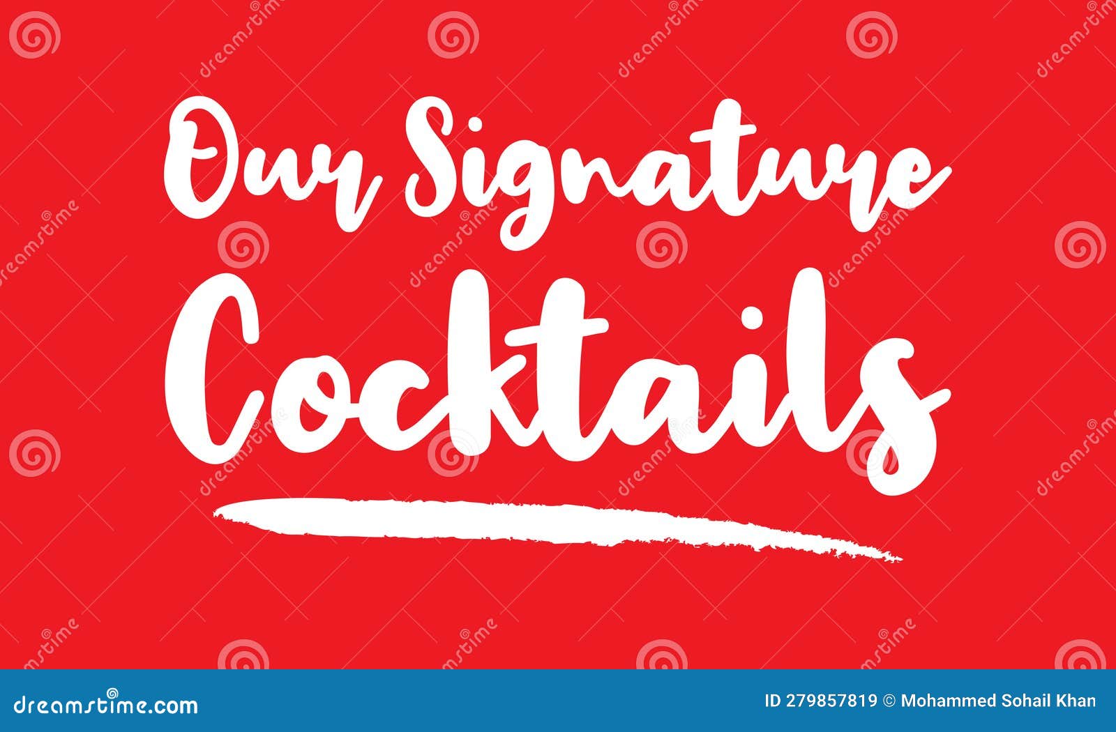 Our Signature Cocktails Stylish Text Typography Lettering Phrase Vector ...