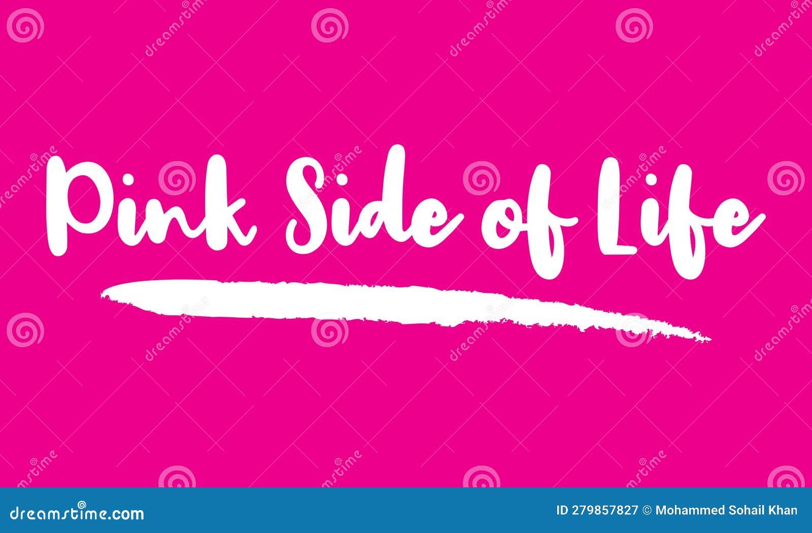 Pink Side of Life Stylish Text Typography Lettering Phrase Vector ...