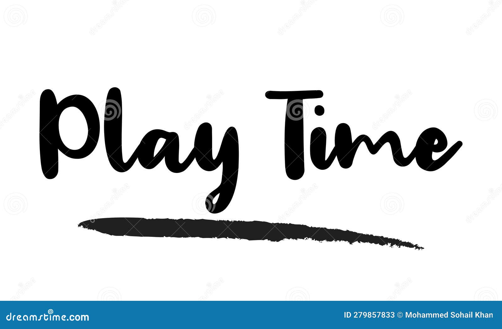 Play Time Stylish Text Typography Lettering Phrase Vector Design Stock ...