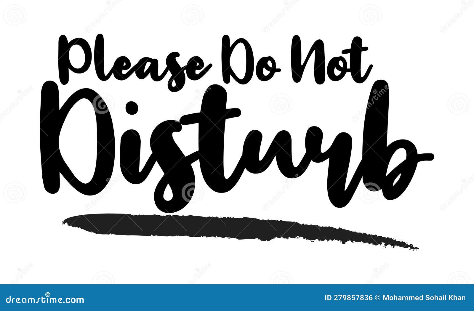 Please Do Not Disturb Stylish Text Typography Lettering Phrase Vector ...