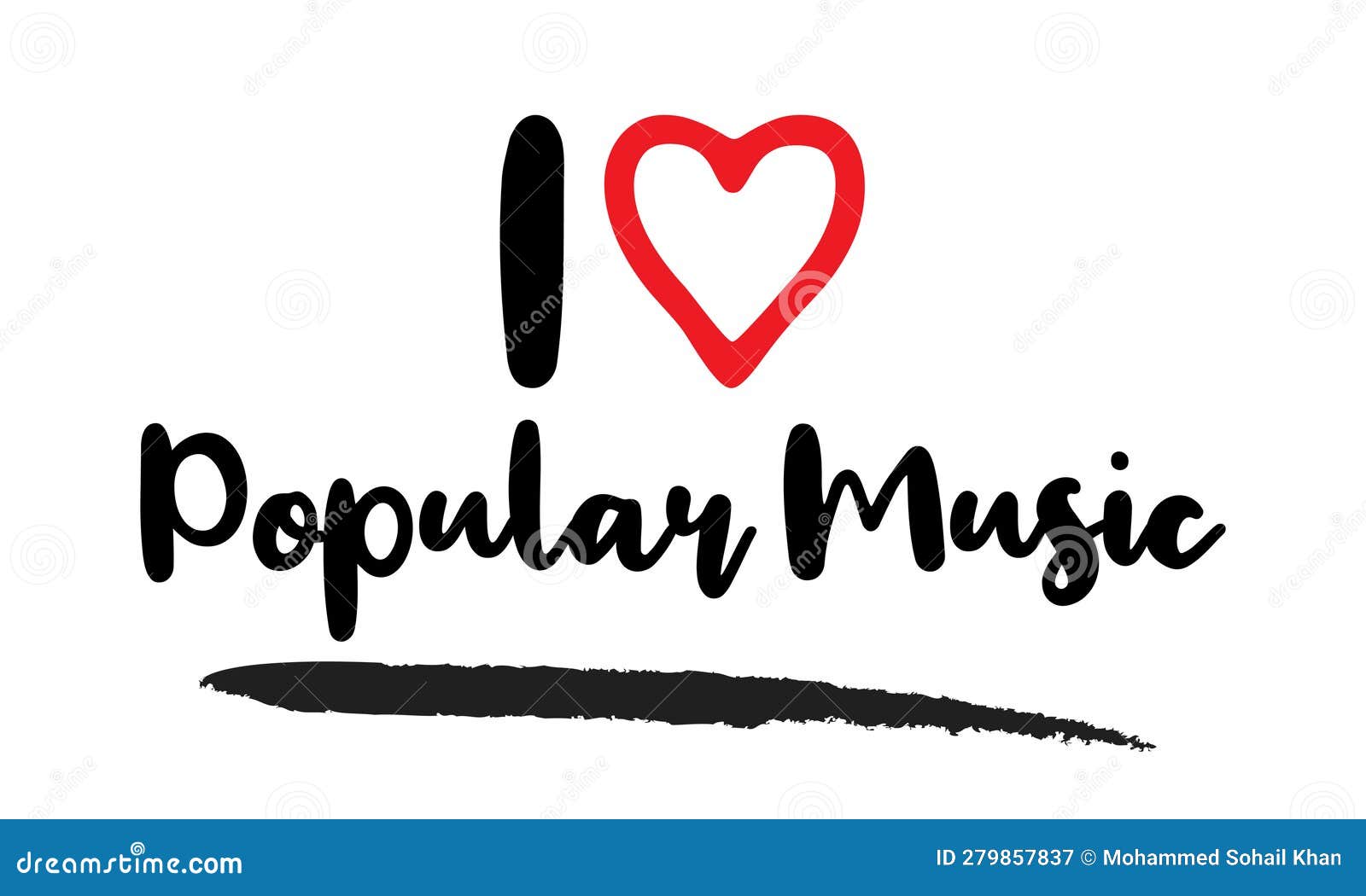 Popular Music Stylish Text Typography Lettering Phrase Vector Design ...