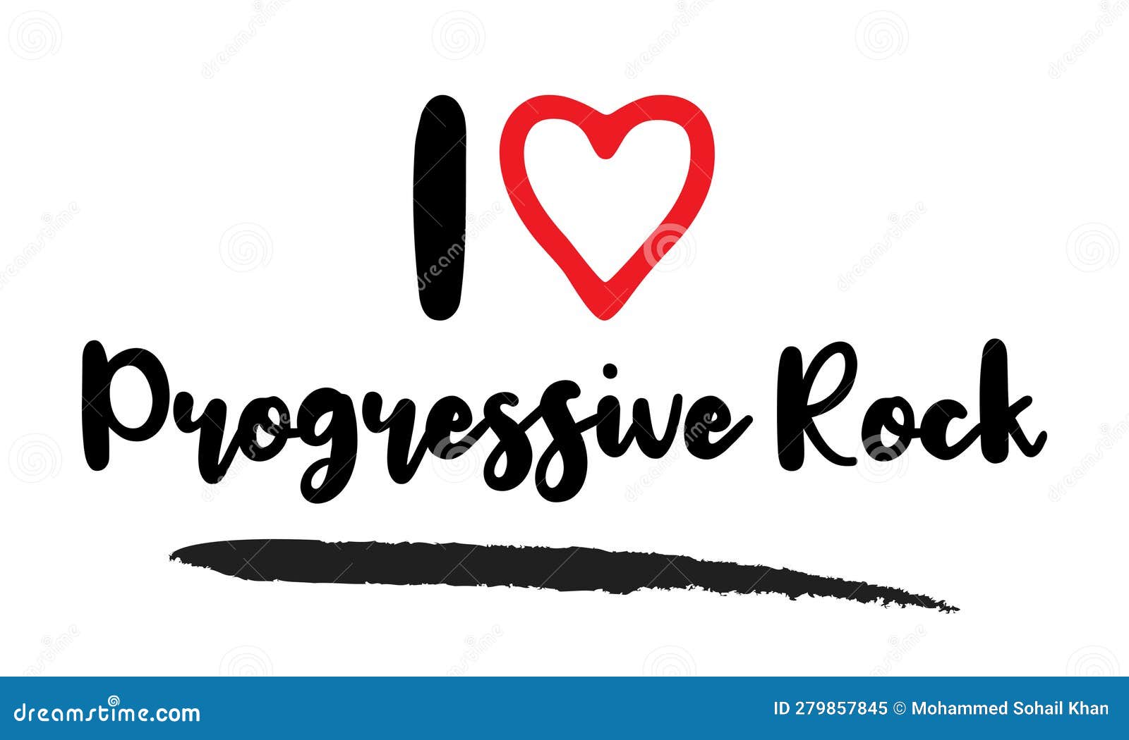 Progressive Rock Stylish Text Typography Lettering Phrase Vector Design ...