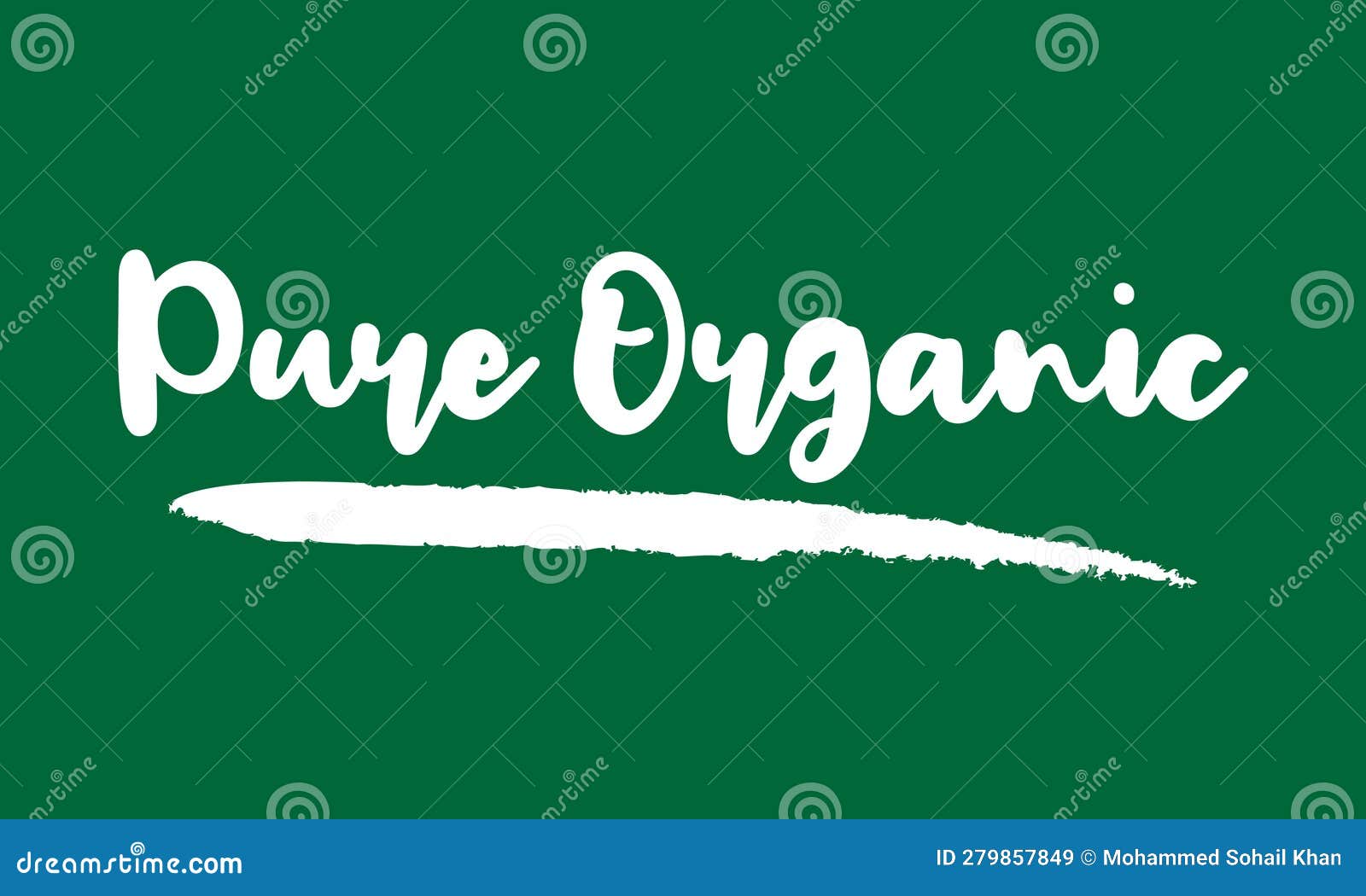 Pure Organic Stylish Text Typography Lettering Phrase Vector Design ...