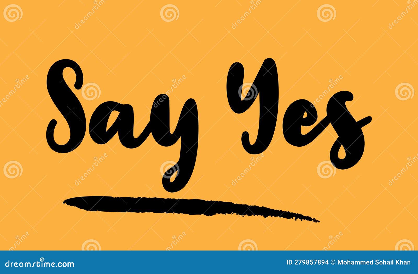 Say Yes Stylish Text Typography Lettering Phrase Vector Design Stock ...