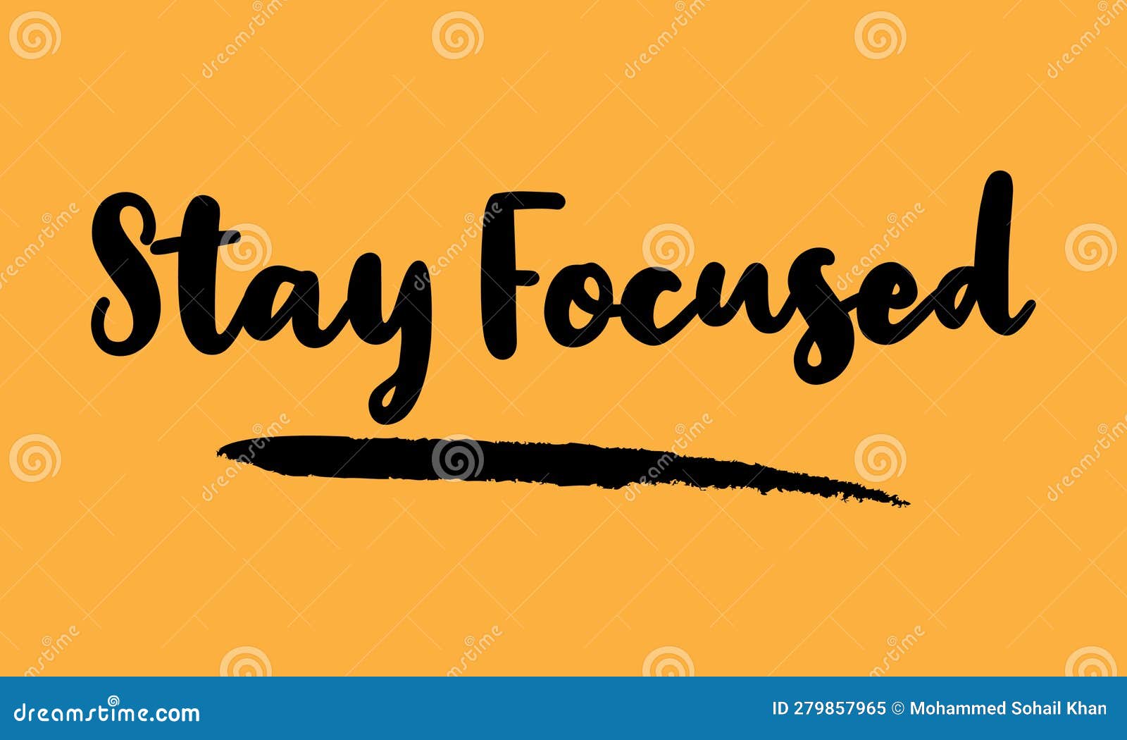 Stay Focused Stylish Text Typography Lettering Phrase Vector Design ...