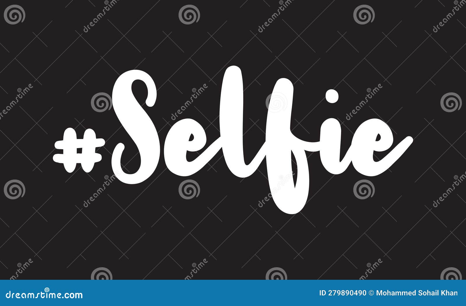 Selfie Stylish Text Typography Lettering Phrase Vector Design Stock ...