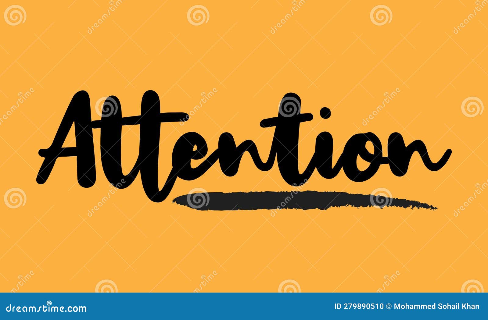 Attention Stylish Text Typography Lettering Phrase Vector Design Stock ...