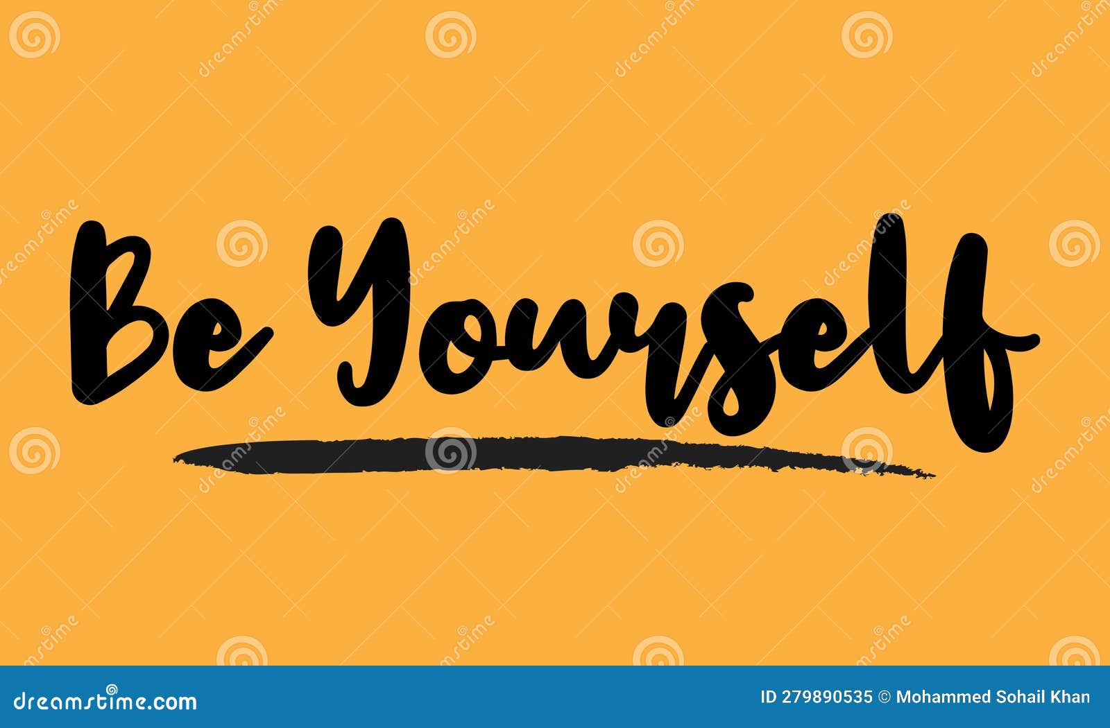 Be Yourself Stylish Text Typography Lettering Phrase Vector Design ...
