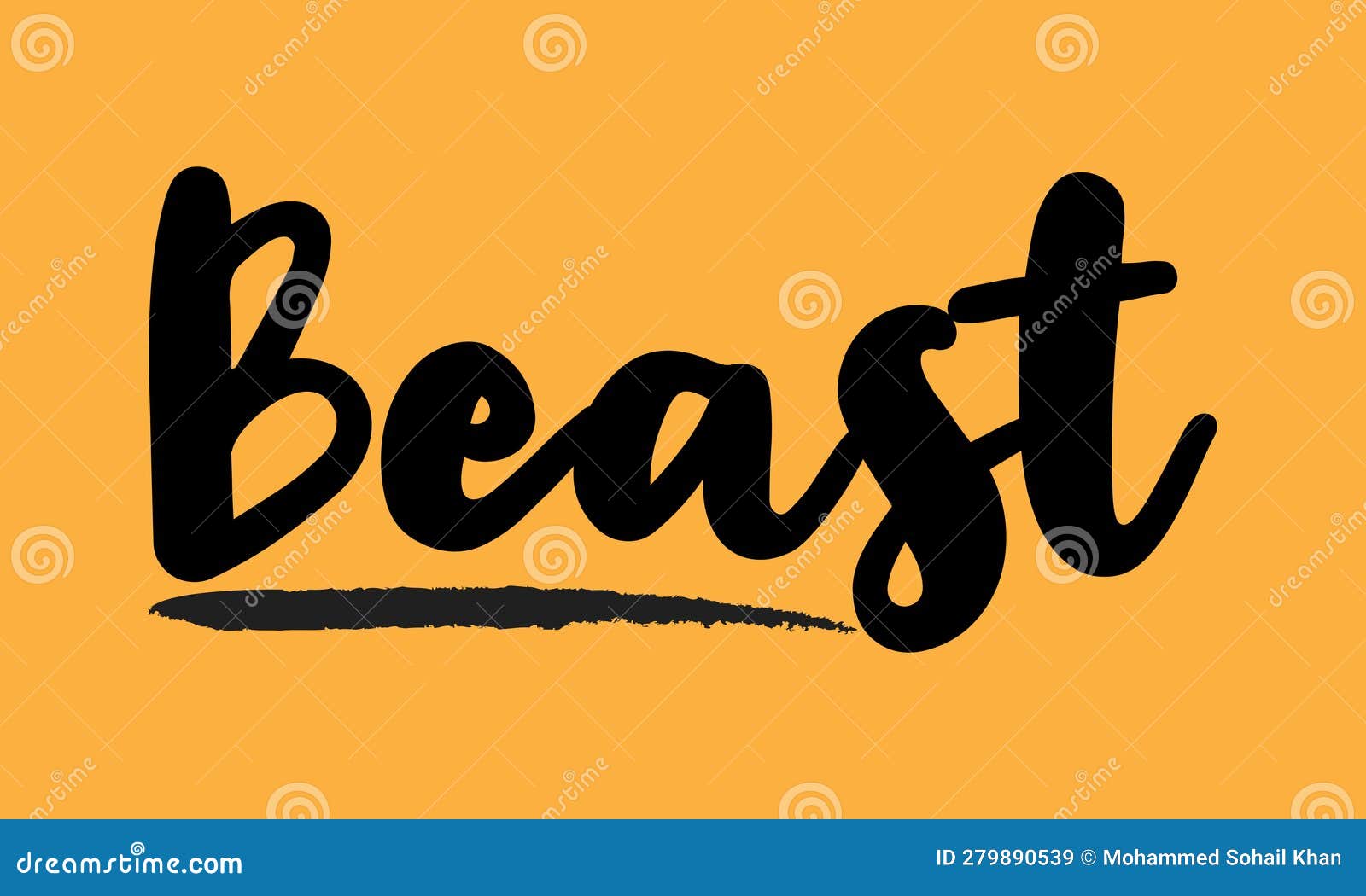 Beast Stylish Text Typography Lettering Phrase Vector Design Stock ...